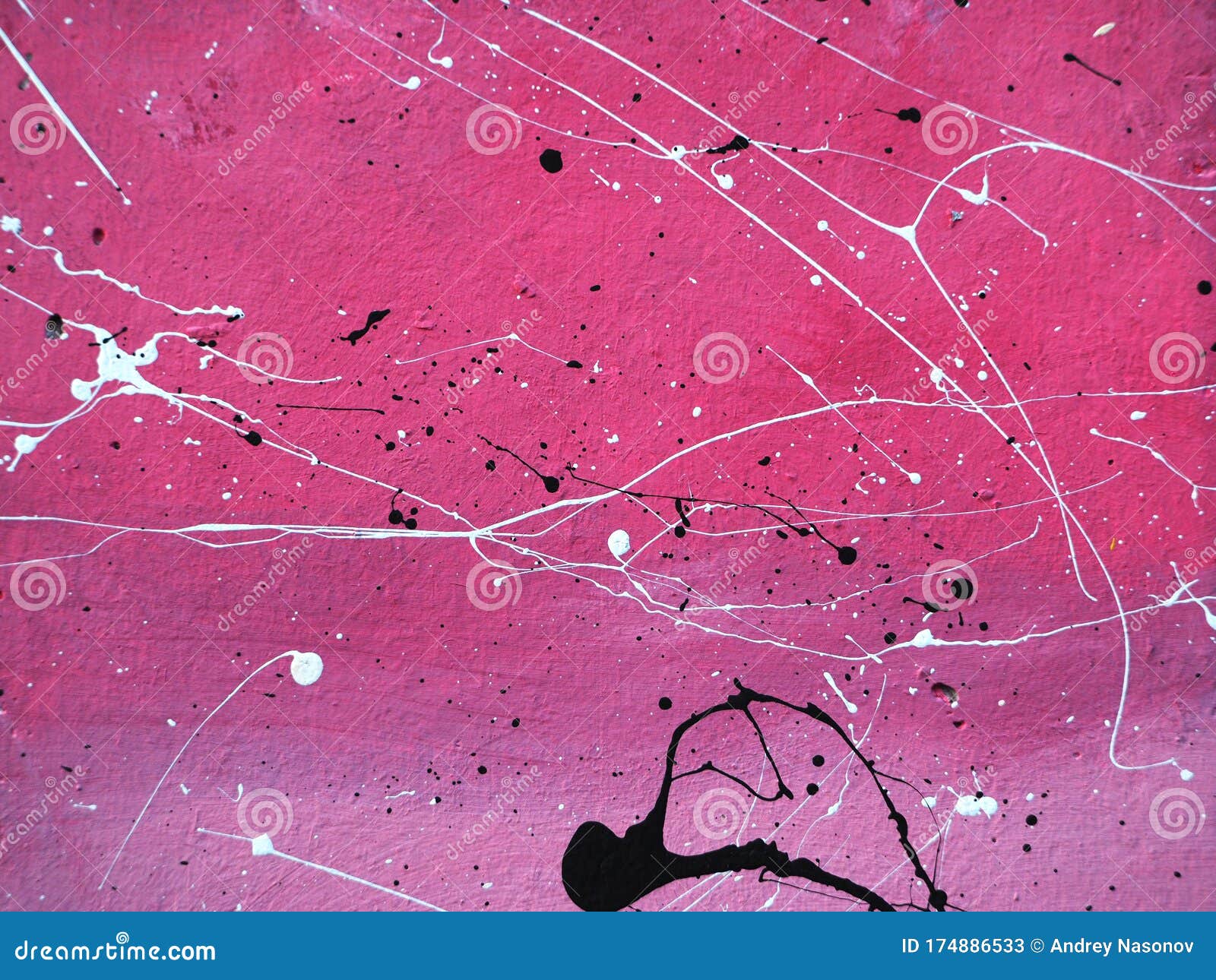 Paint Drops on a Pink Wall Abstract Stock Image - Image of burst ...