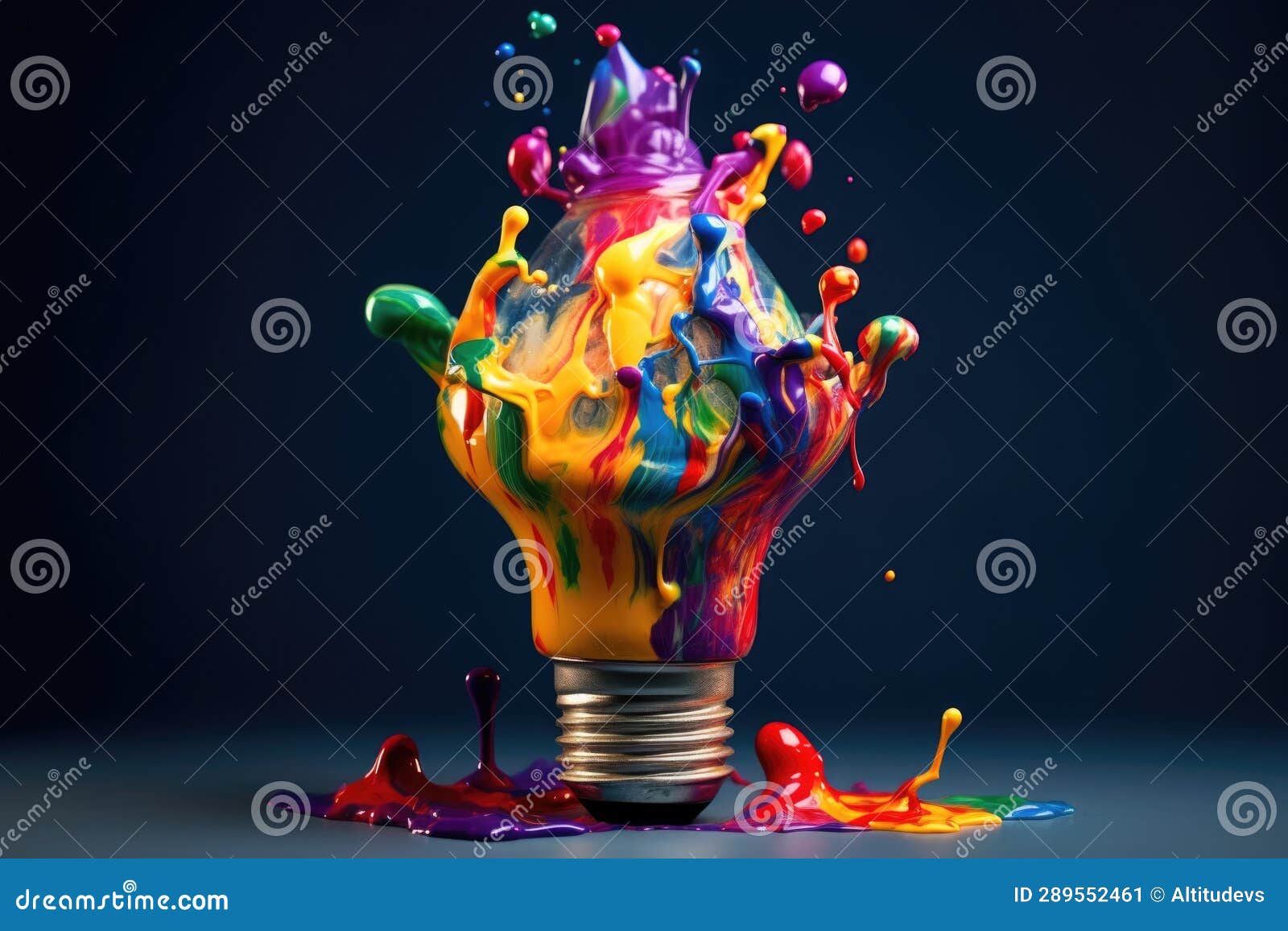 Colorful Paint Explosion Inside a Light Bulb Stock Image - Image of ...