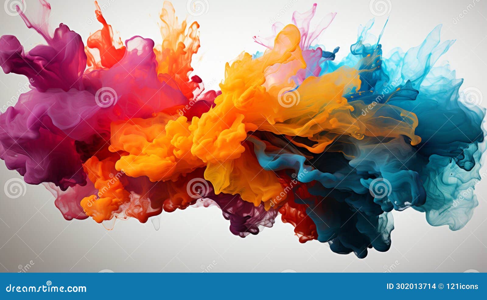 A Colorful Paint Explosion Isolated on White Background Stock ...