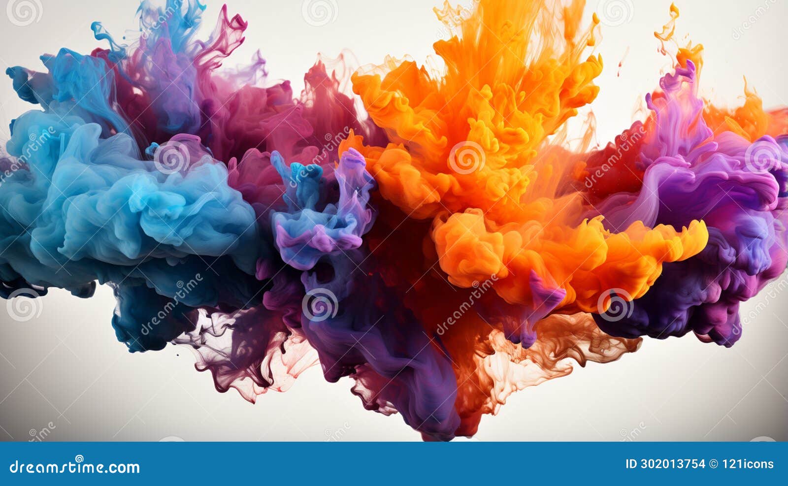 A Colorful Paint Explosion Isolated on White Background Stock ...