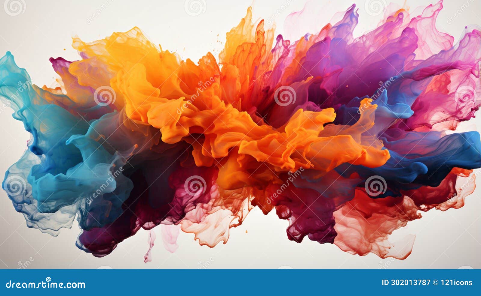 A Colorful Paint Explosion Isolated on White Background Stock ...