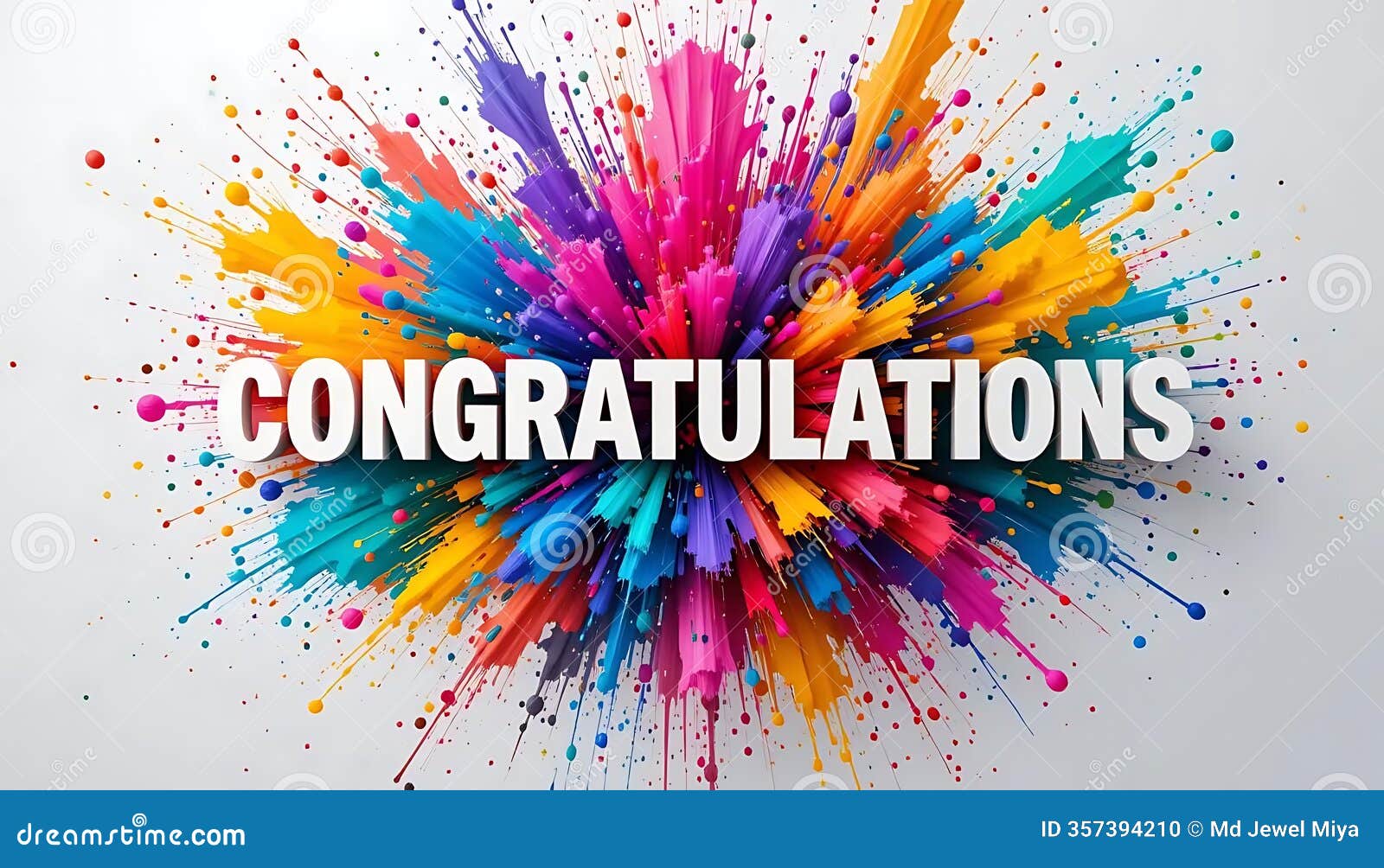 Colorful Paint Explosion, Vibrant Splatter Background, Congratulations ...