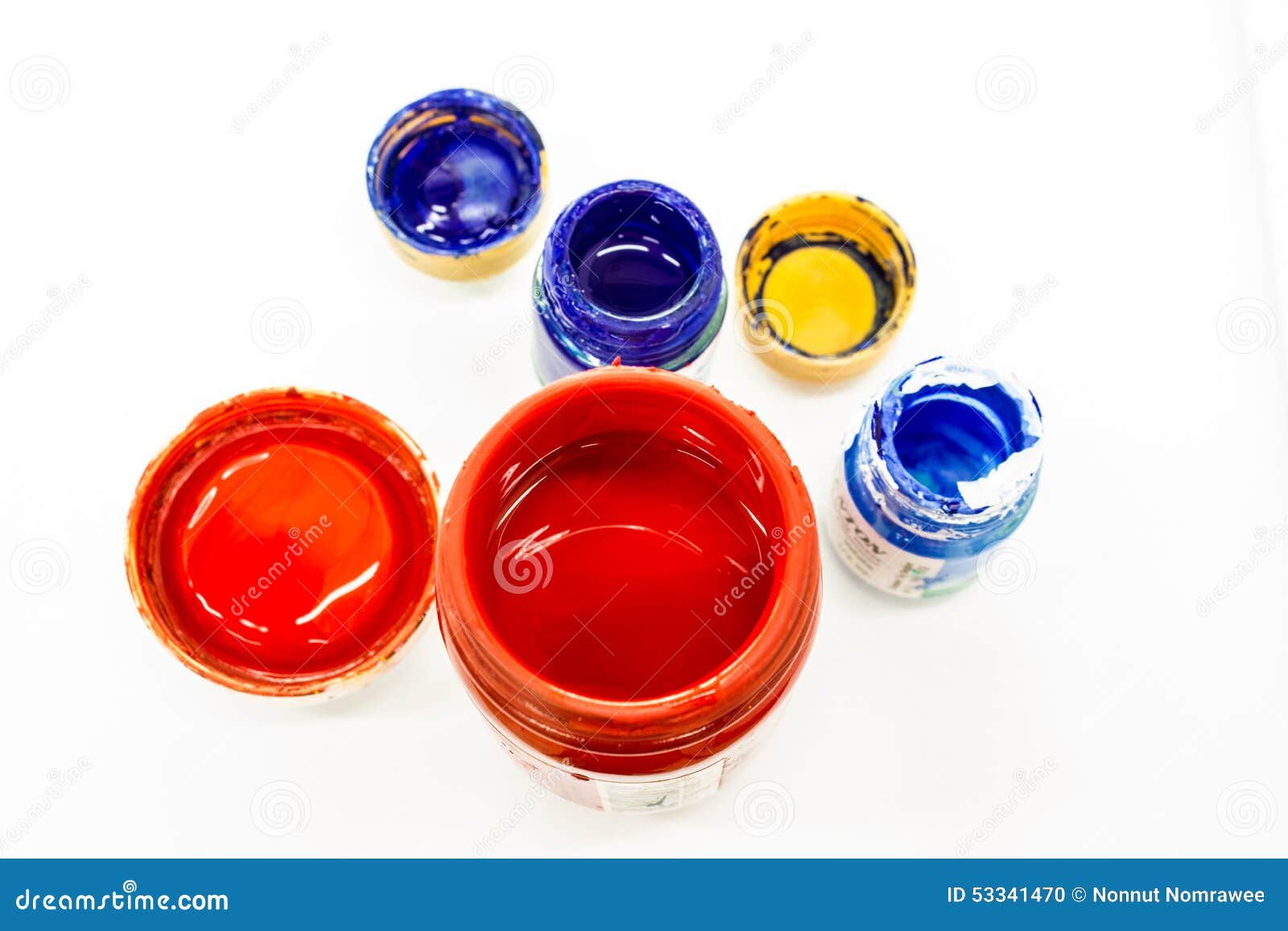 Colorful Paint in Round Bottles Stock Photo - Image of gloss, acrylic ...