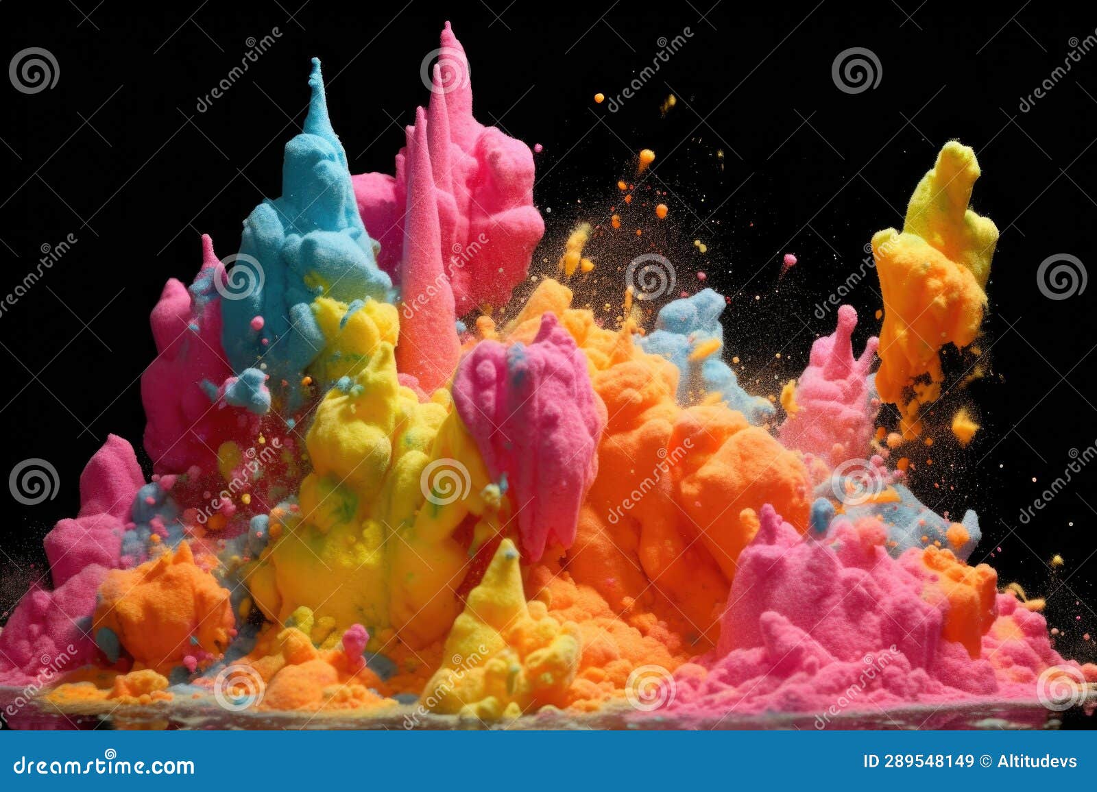 Colorful Paint Soaked Sponges Colliding Stock Image - Image of ...
