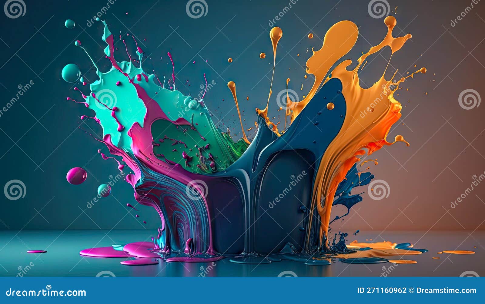 Colorful paint splash stock illustration. Illustration of color - 271160962