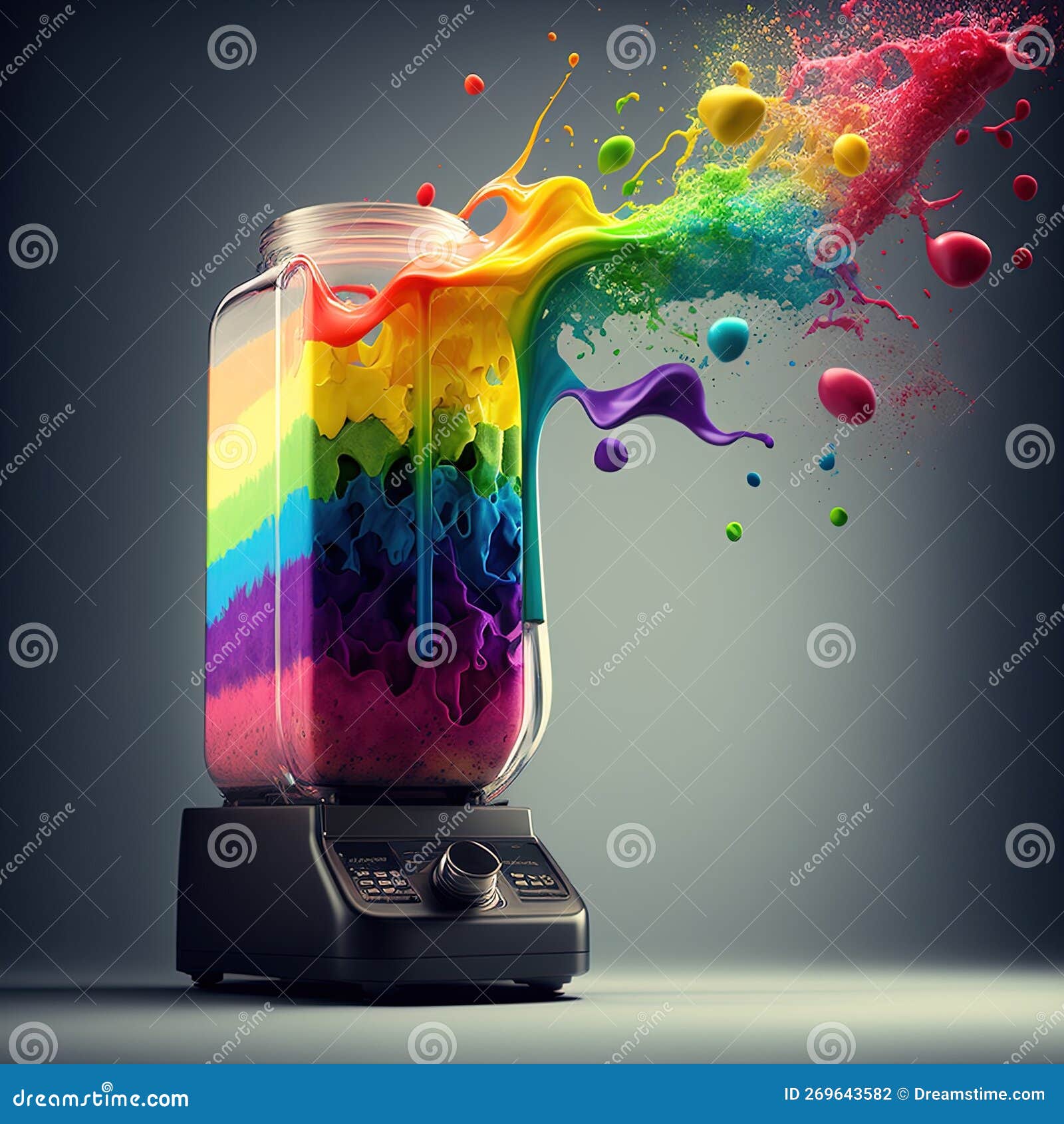 Colorful Paint Splash from Blender, Diversity of Colours. Generative AI ...