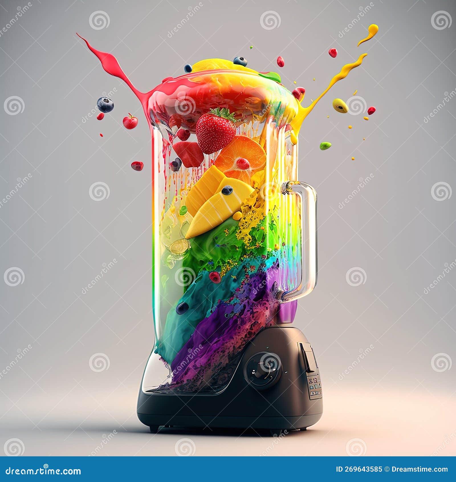 Colorful Paint Splash from Blender, Diversity of Colours. Generative AI ...