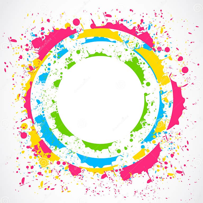 Colorful Paint Splash Circle Stock Vector - Illustration of dirt, drop ...