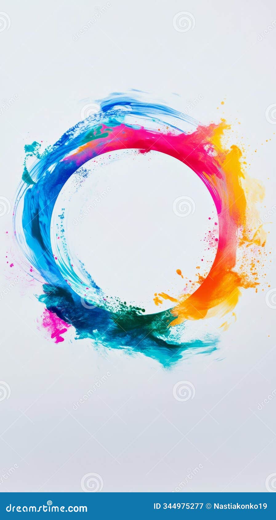 Colorful Paint Splash in Circular Motion on White Background, Abstract ...