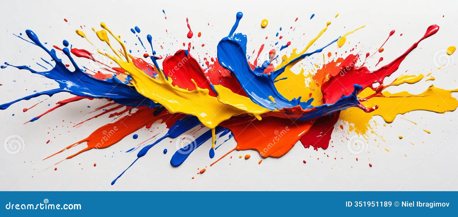 Colorful Paint Splash Exploding in Dynamic Abstract Art on White Canvas ...