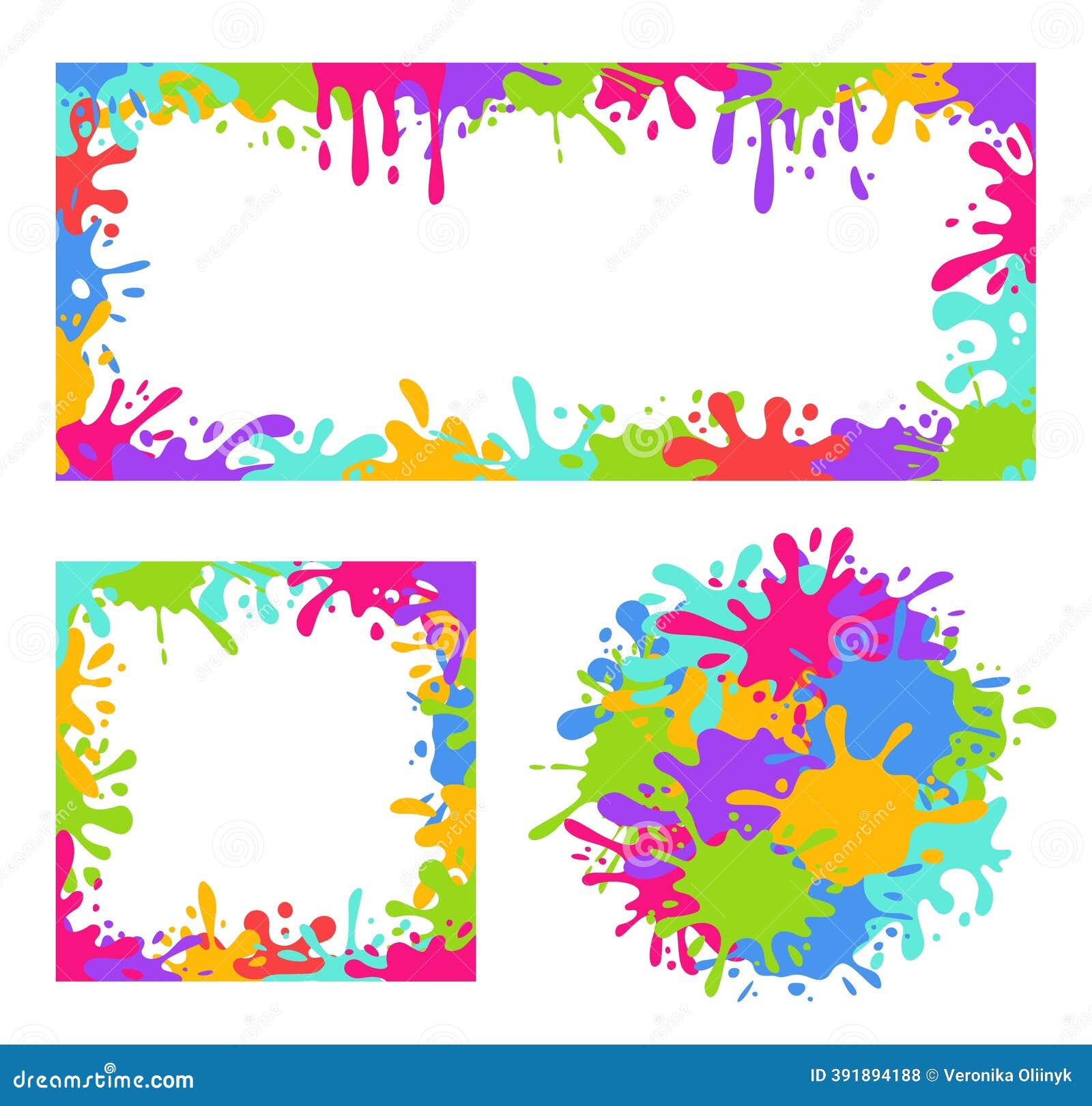 Splash Frames Tree Designs Cartoon Vector | CartoonDealer.com #22421873