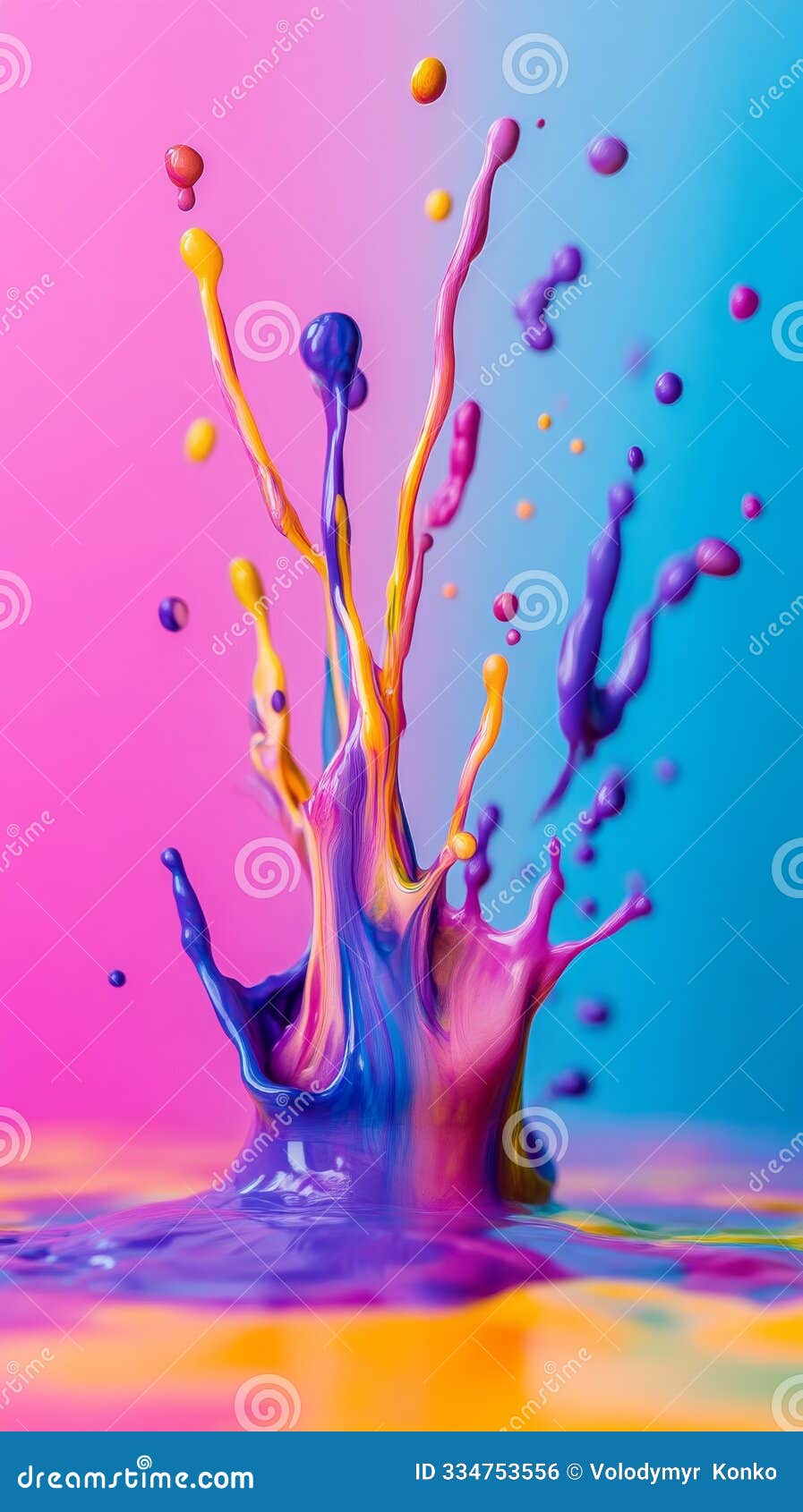 Colorful Paint Splash on Gradient Background Stock Photo - Image of ...
