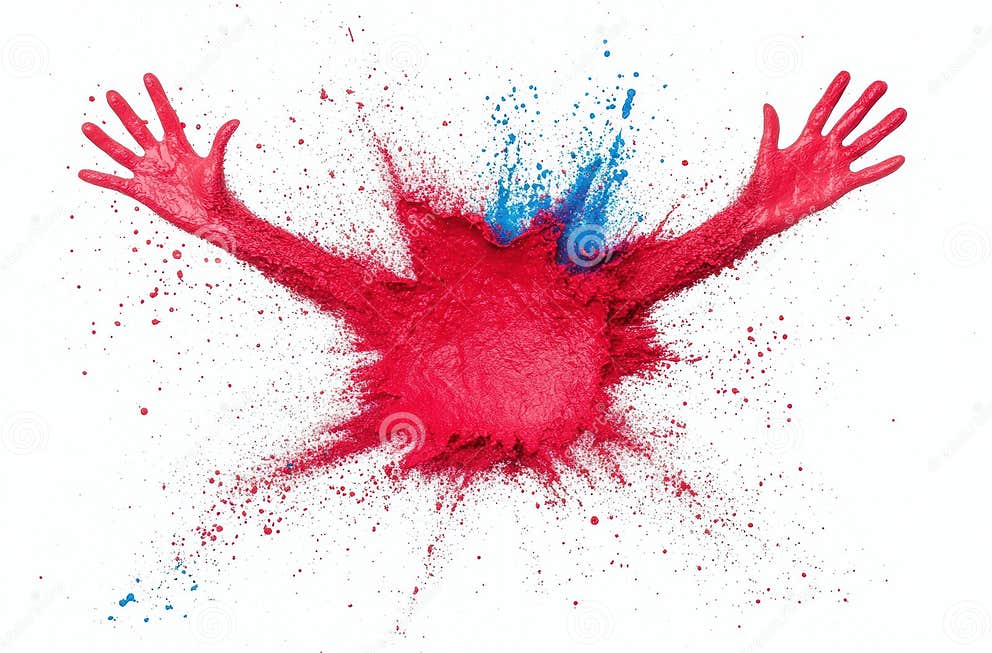 Colorful Paint Splash with Hands Stock Illustration - Illustration of ...