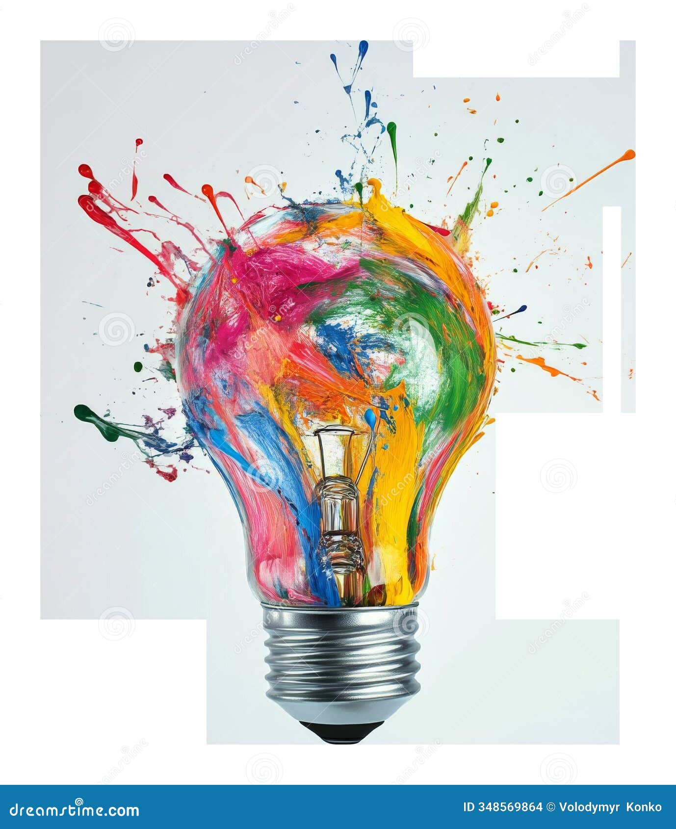 Colorful Paint Splash on Lightbulb, Creative Concept Stock Photo ...