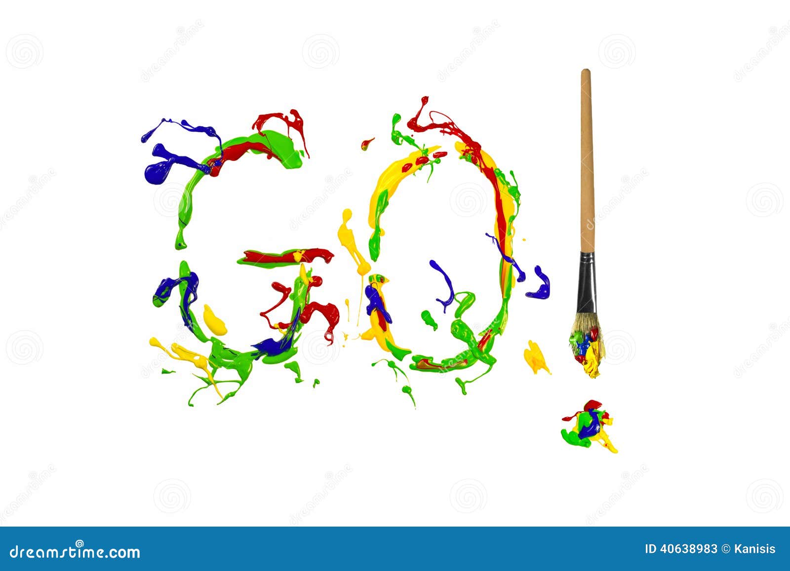 Colorful Paint Splash Painted Word Go Stock Illustration - Illustration ...