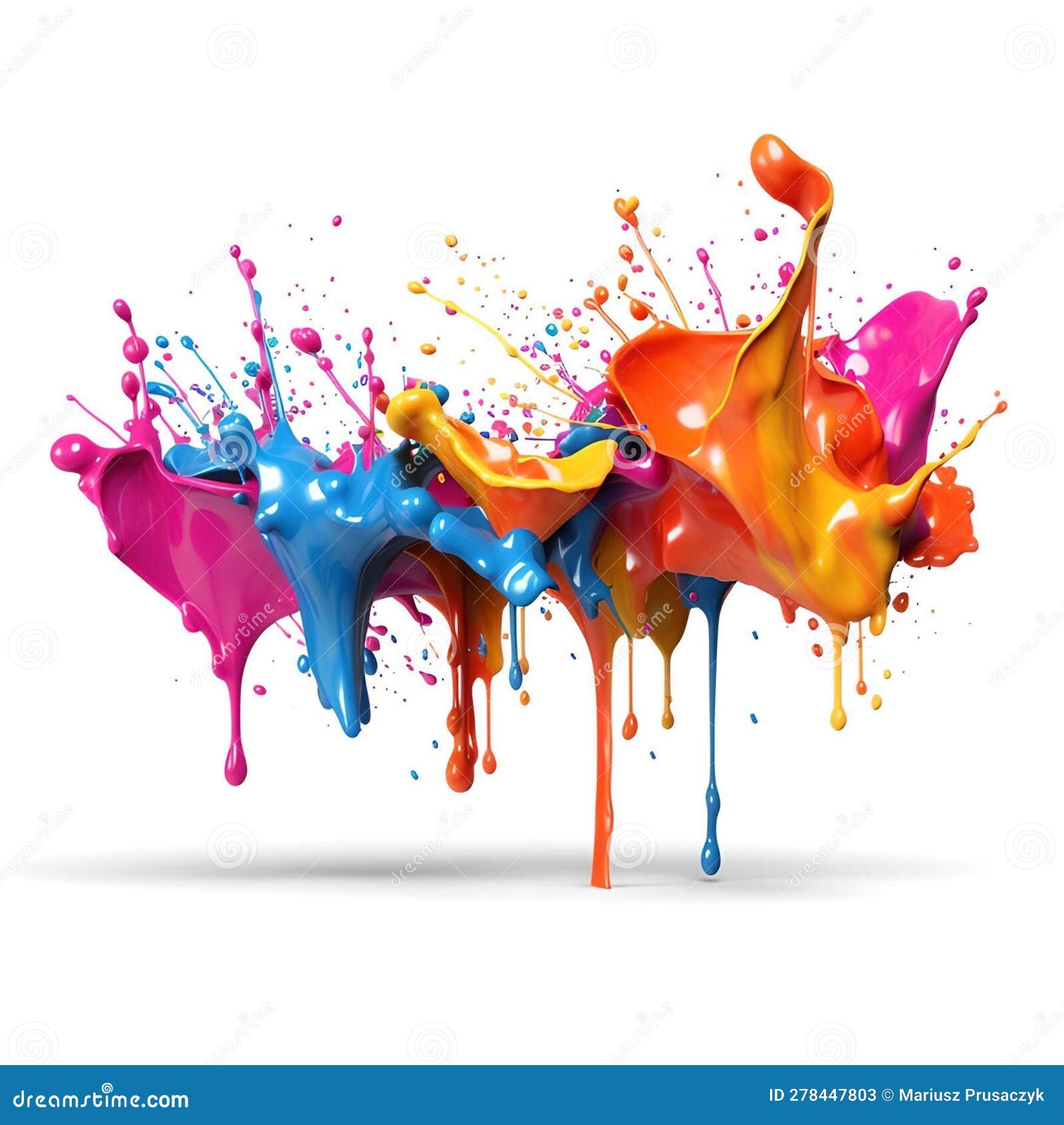 Colorful Paint Splash. Rainbow Wave. Isolated Element on the White ...