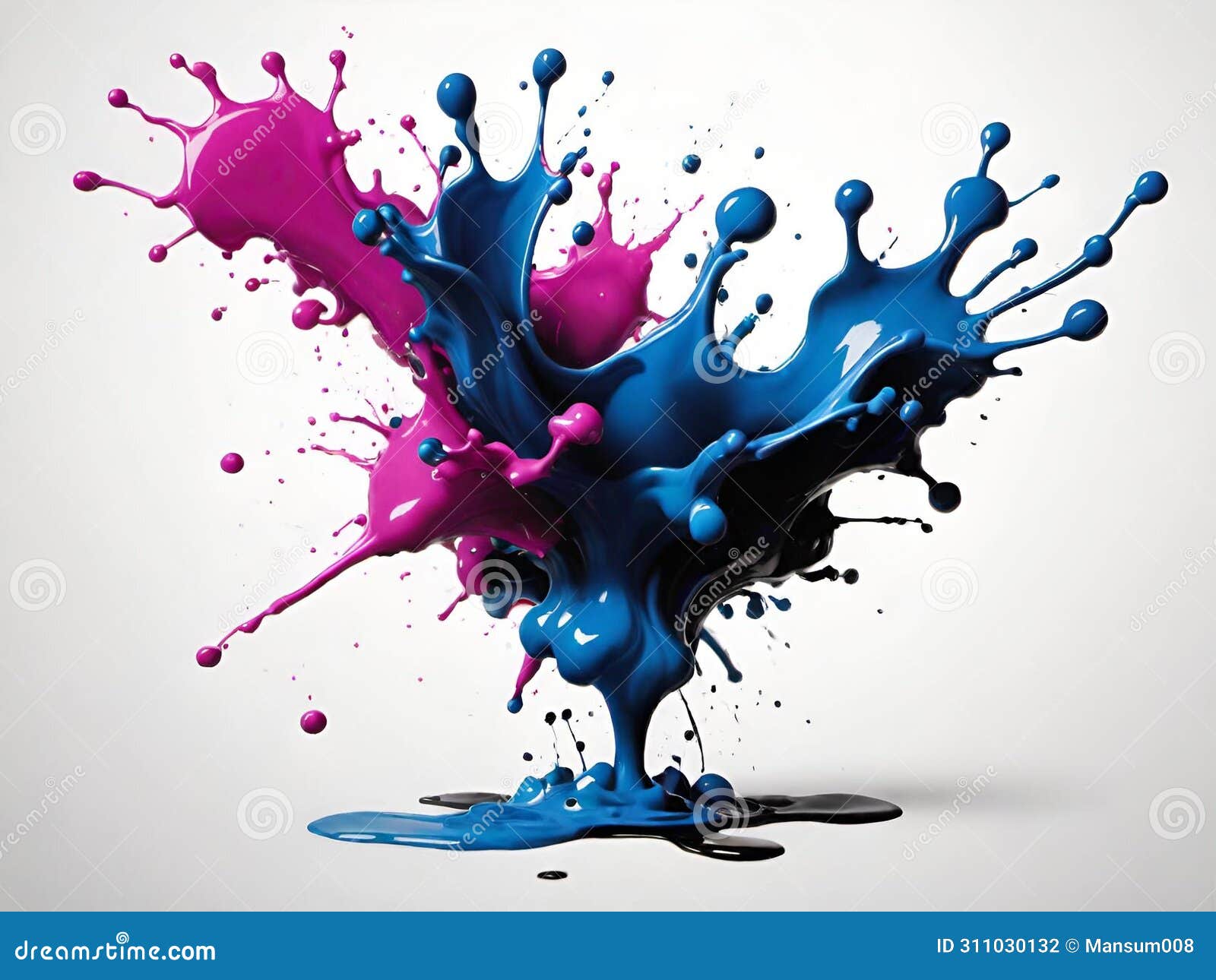 Colorful Paint Splash on White Background Stock Illustration ...