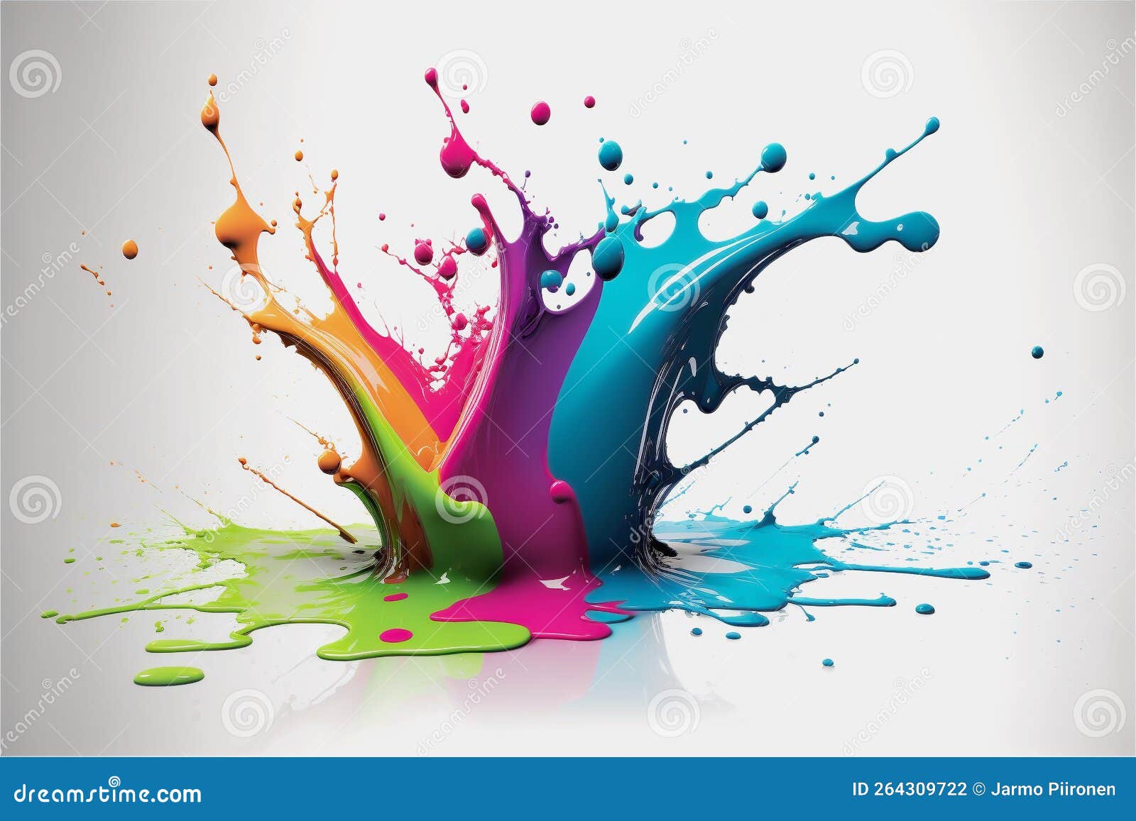 Colorful Paint Splash on White Background Stock Illustration ...