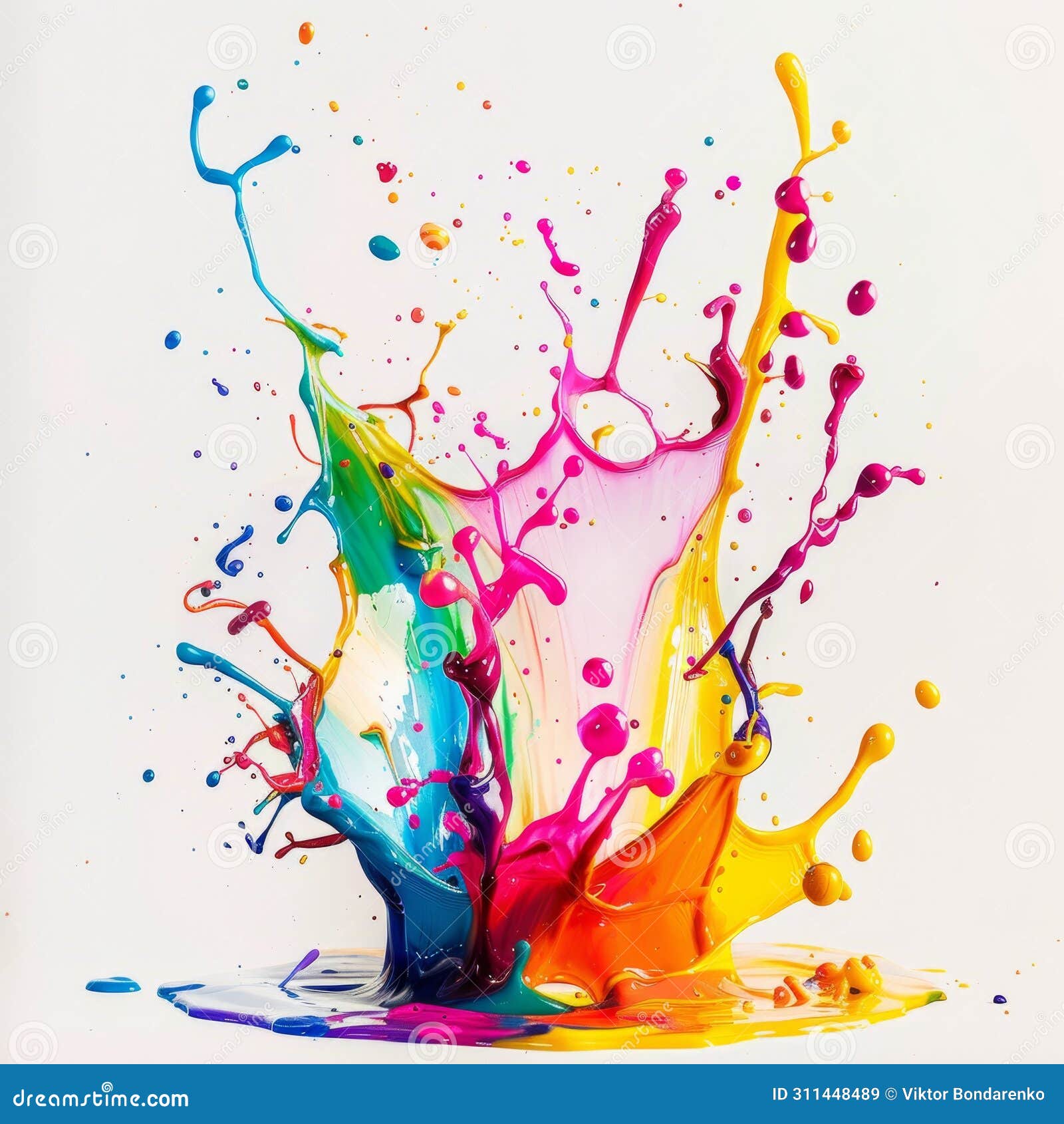Colorful Paint Splash on the White Background Stock Image - Image of ...