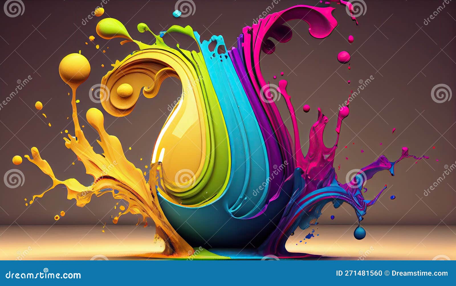 Colorful paint splashes stock illustration. Illustration of dripping ...