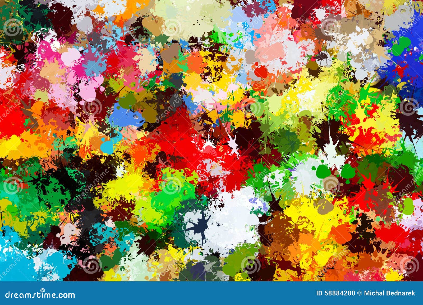 Colorful Paint Splashes Background. Creative Art Stock Illustration ...