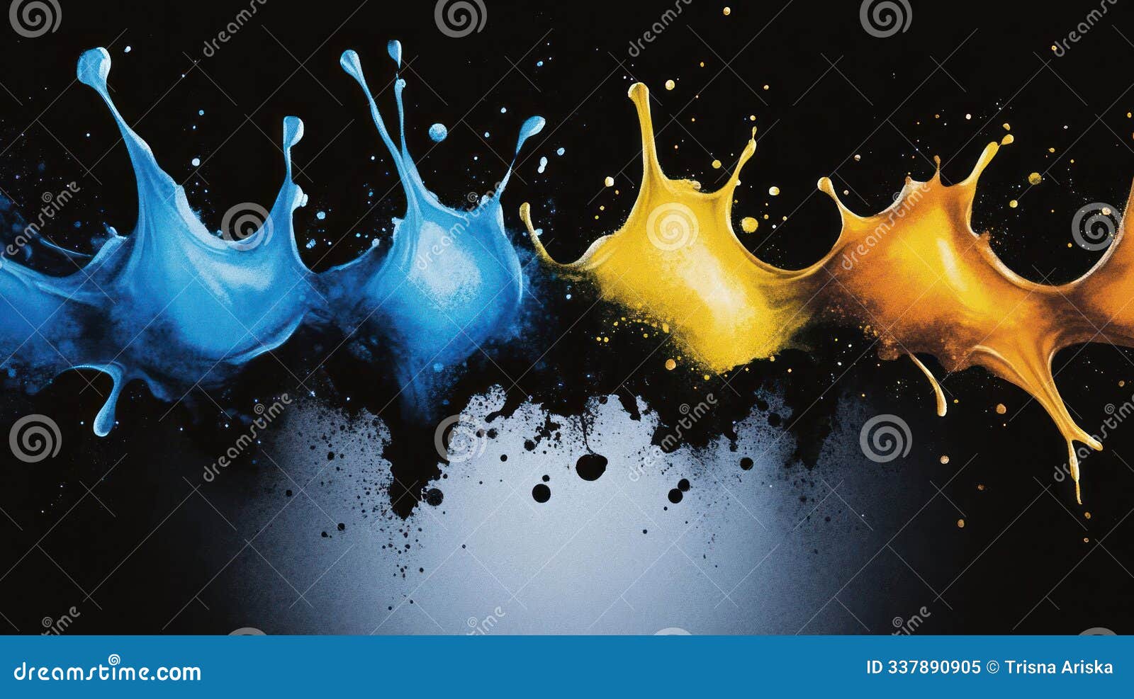 Colorful Paint Splashes Create a Dynamic Visual Effect Against a Dark ...