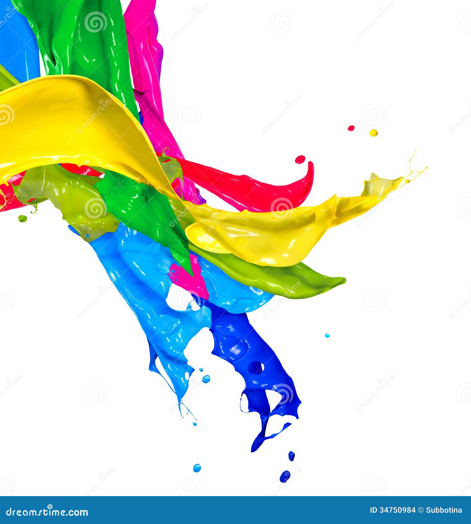 Colorful Paint Splashes stock illustration. Illustration of consistent ...