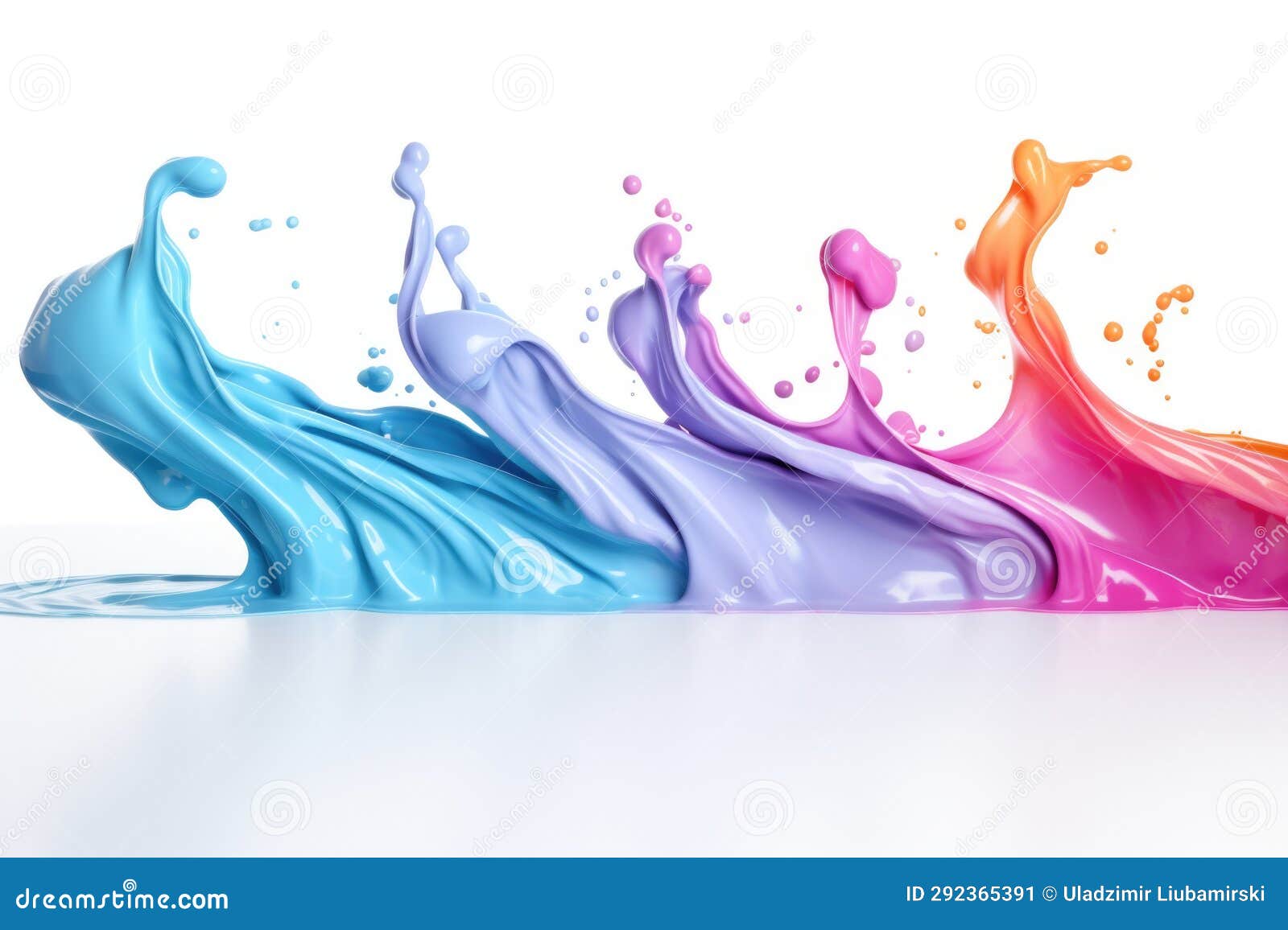 Colorful Paint Splashes Isolated on White Background Stock Illustration ...