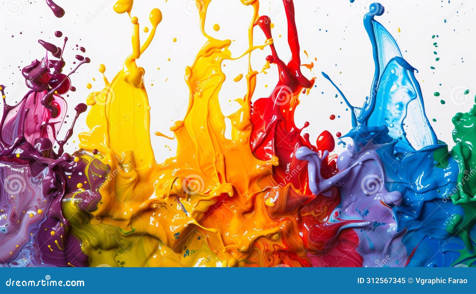 Colorful Paint Splashes Isolated on White Background Stock Image ...