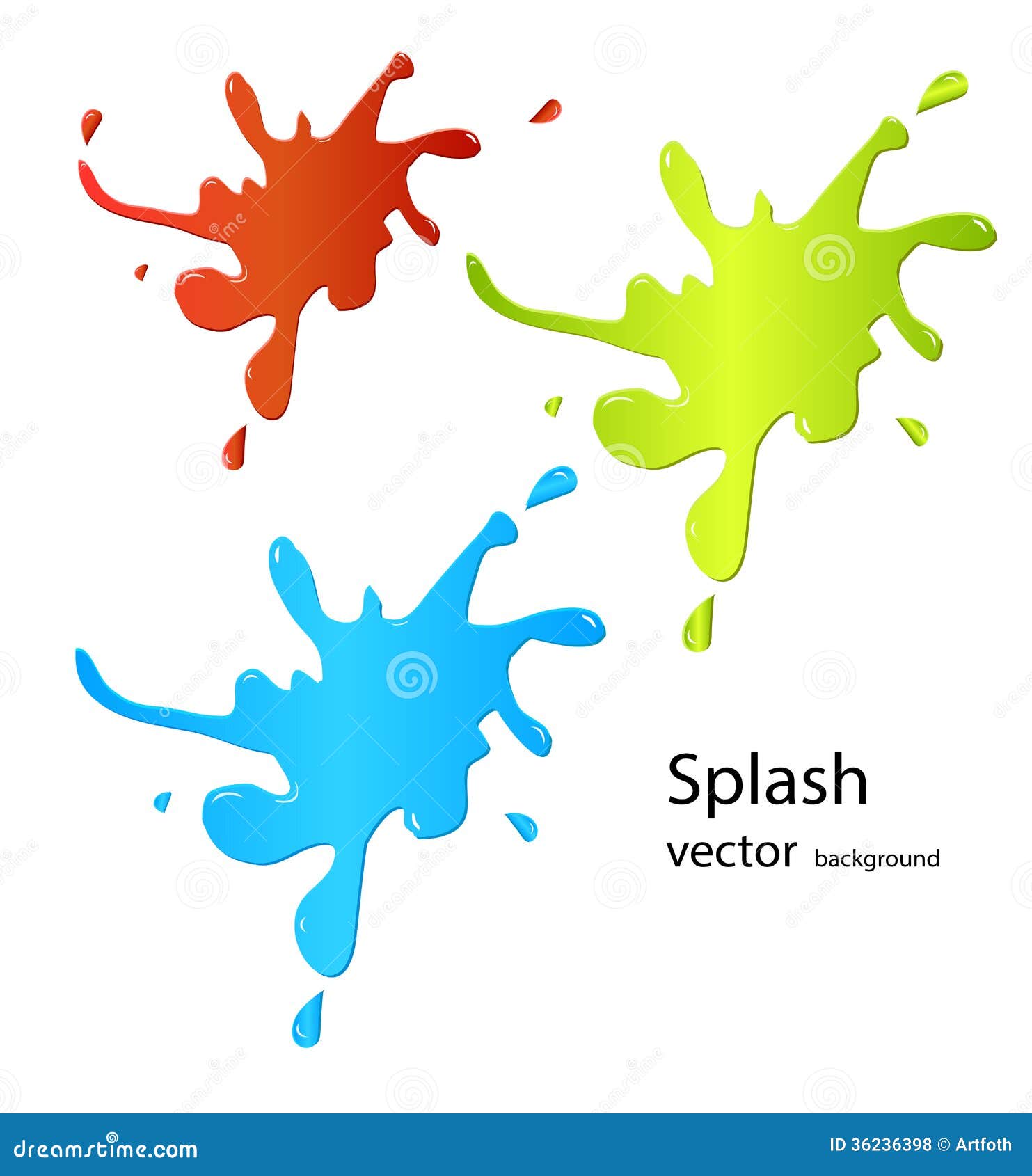 Colorful Paint Splashes Set Stock Illustration - Illustration of ...