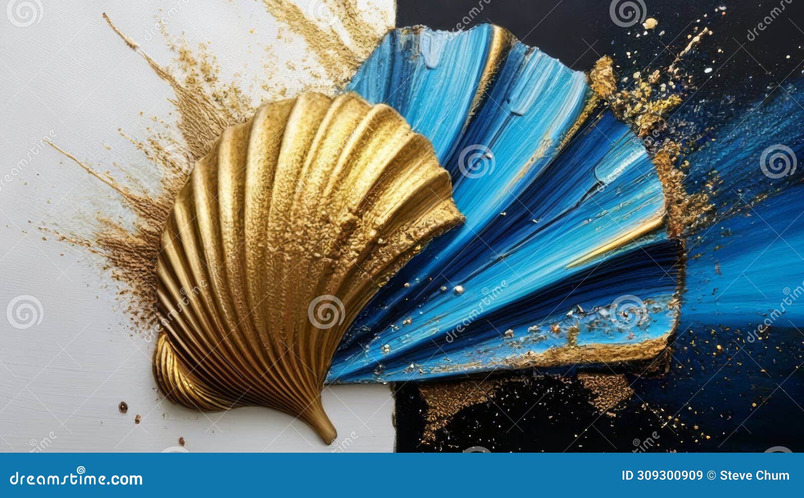 Colorful Paint Splashes Shell on a White Background, Abstract Art ...