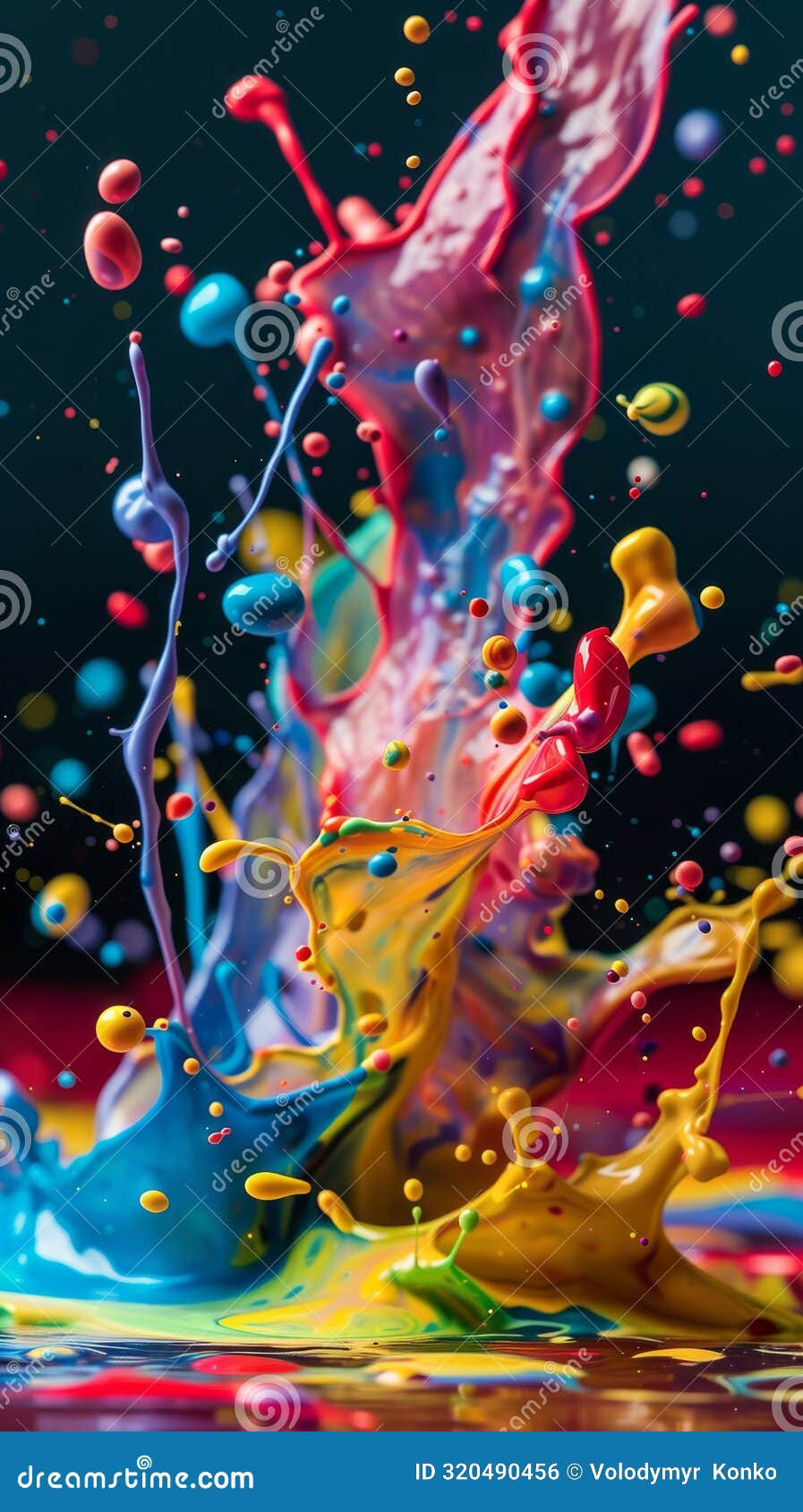 Colorful Paint Splashes with Vibrant Abstract Backdrop Stock Photo ...