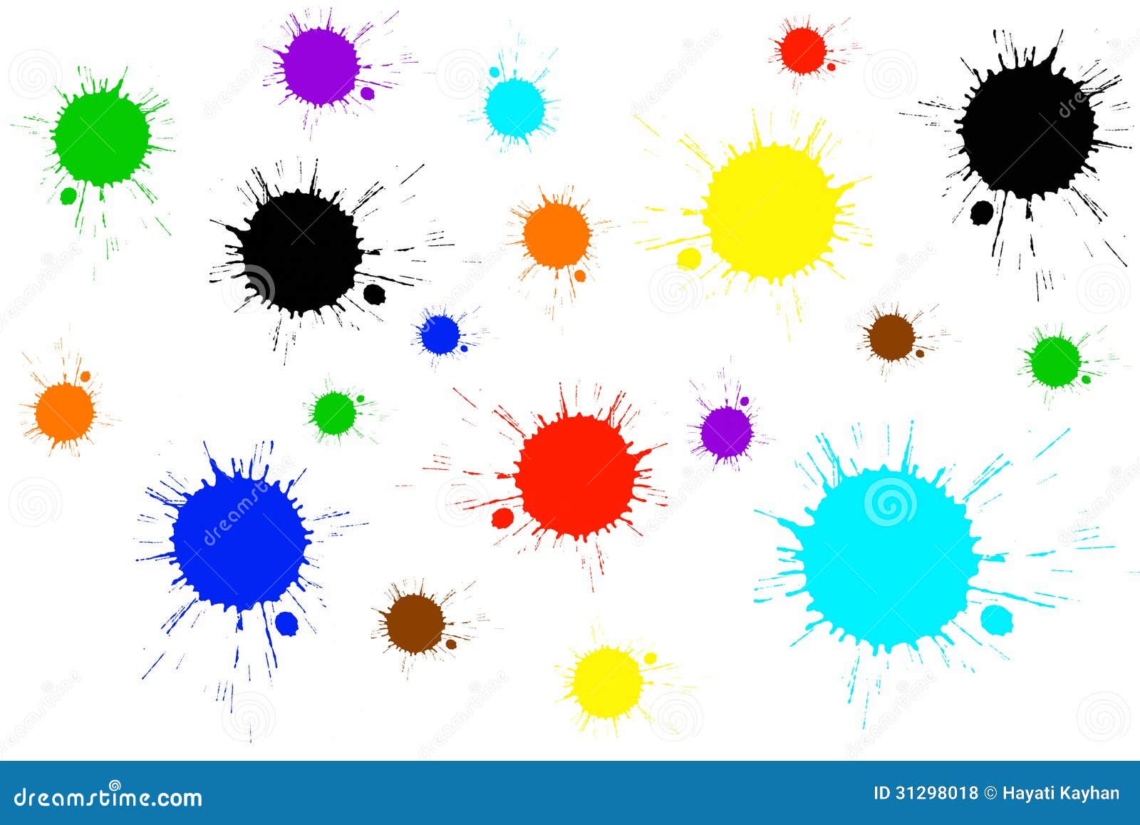 Colorful paint splashes stock illustration. Illustration of colorful ...