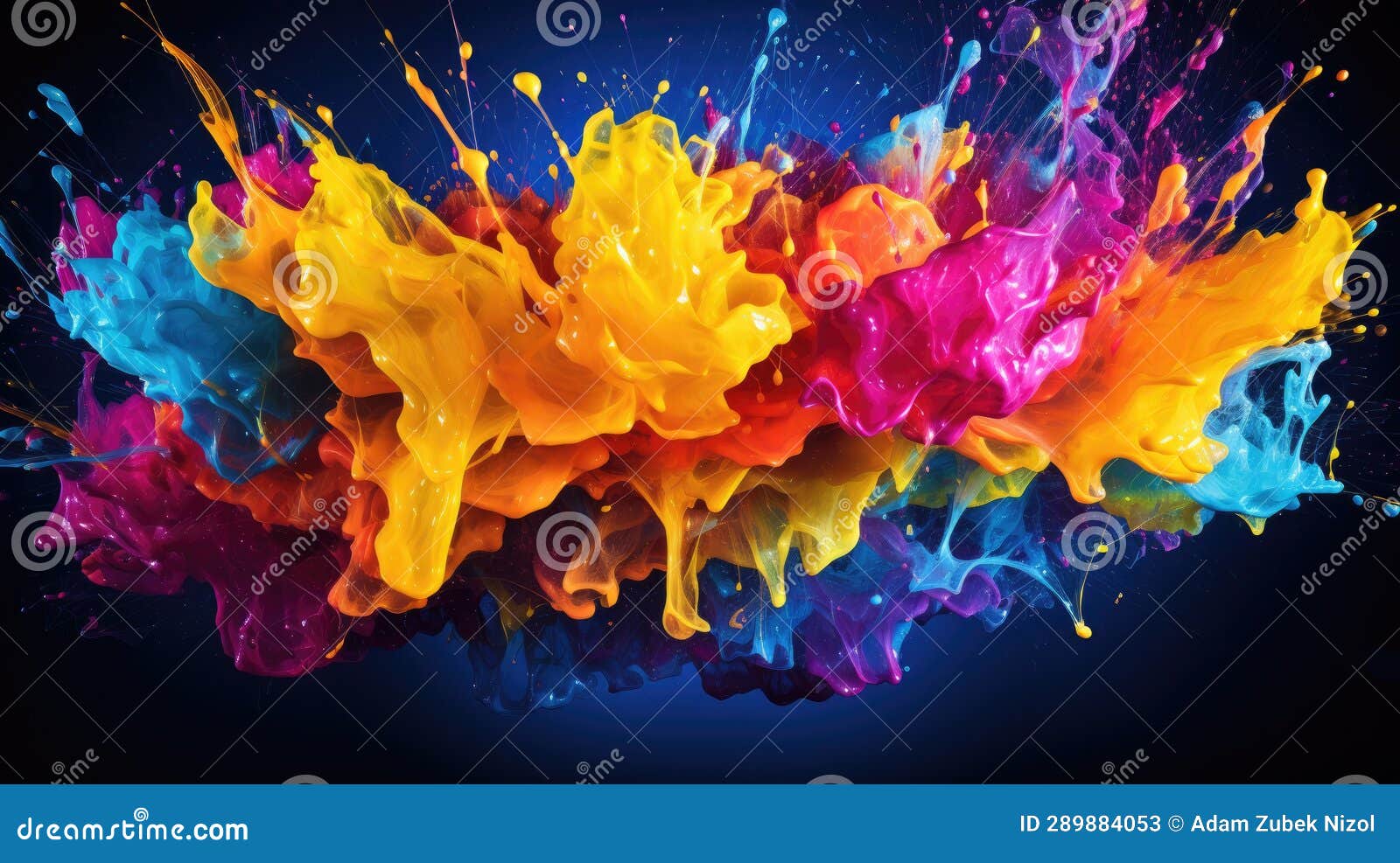 A Colorful Paint Splashing in a Cloud Stock Illustration - Illustration ...