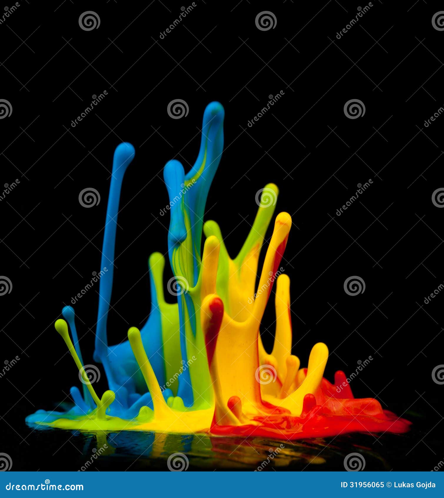 Colorful paint splashing stock image. Image of isolated - 31956065