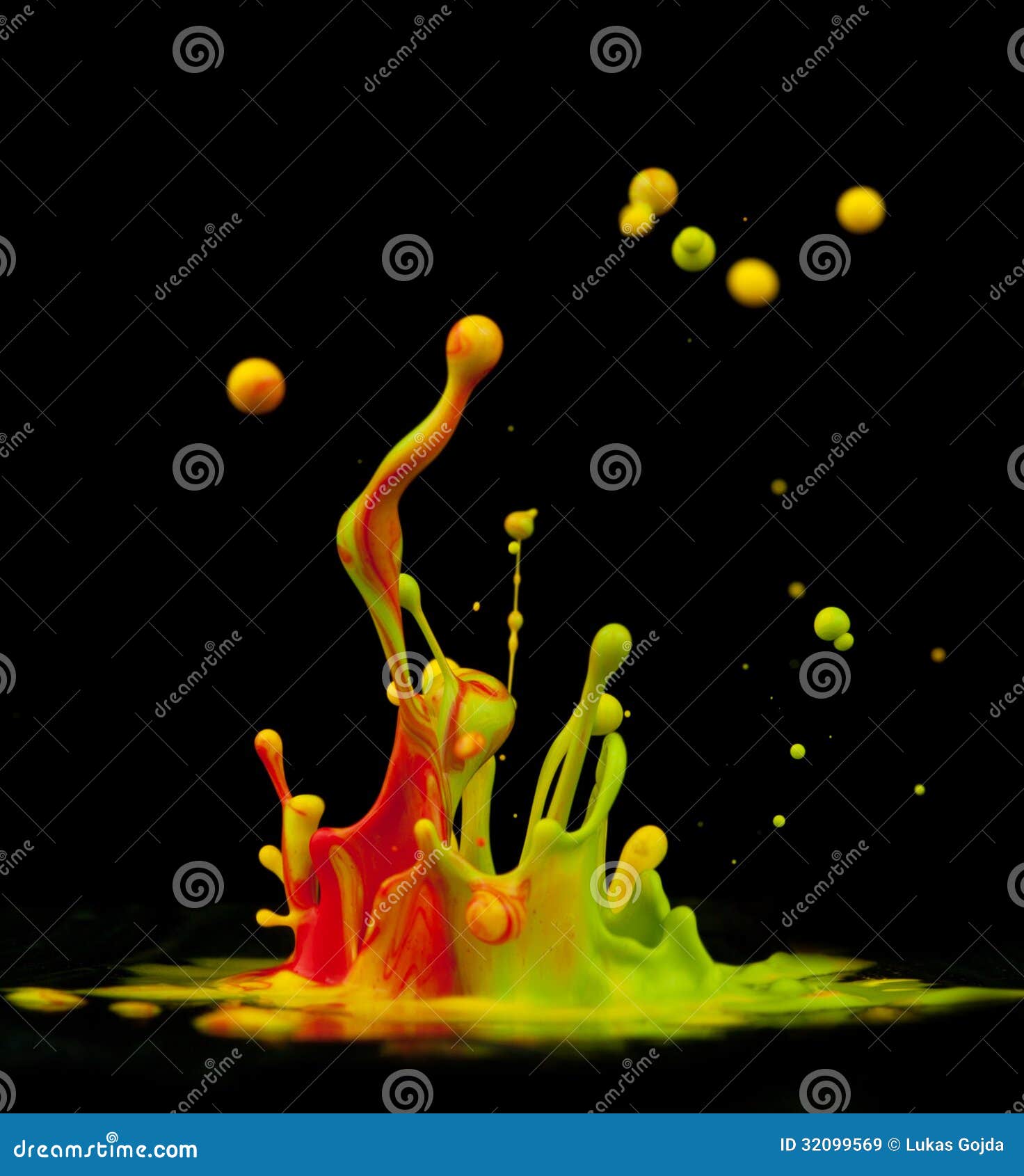 Colorful paint splashing stock image. Image of green - 32099569