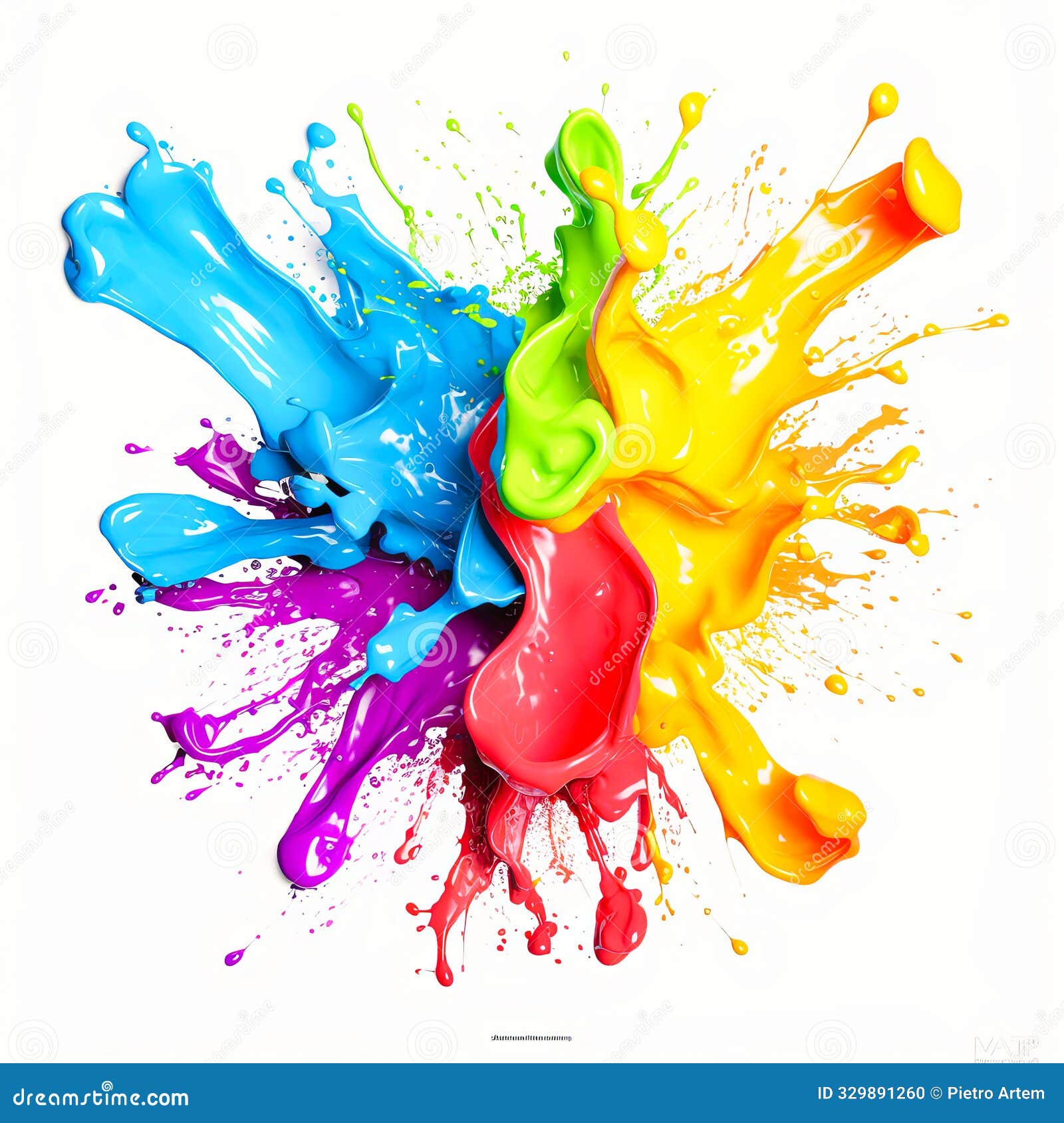 Colorful Paint Splashing Overlapping Each Other Stock Photo - Image of ...