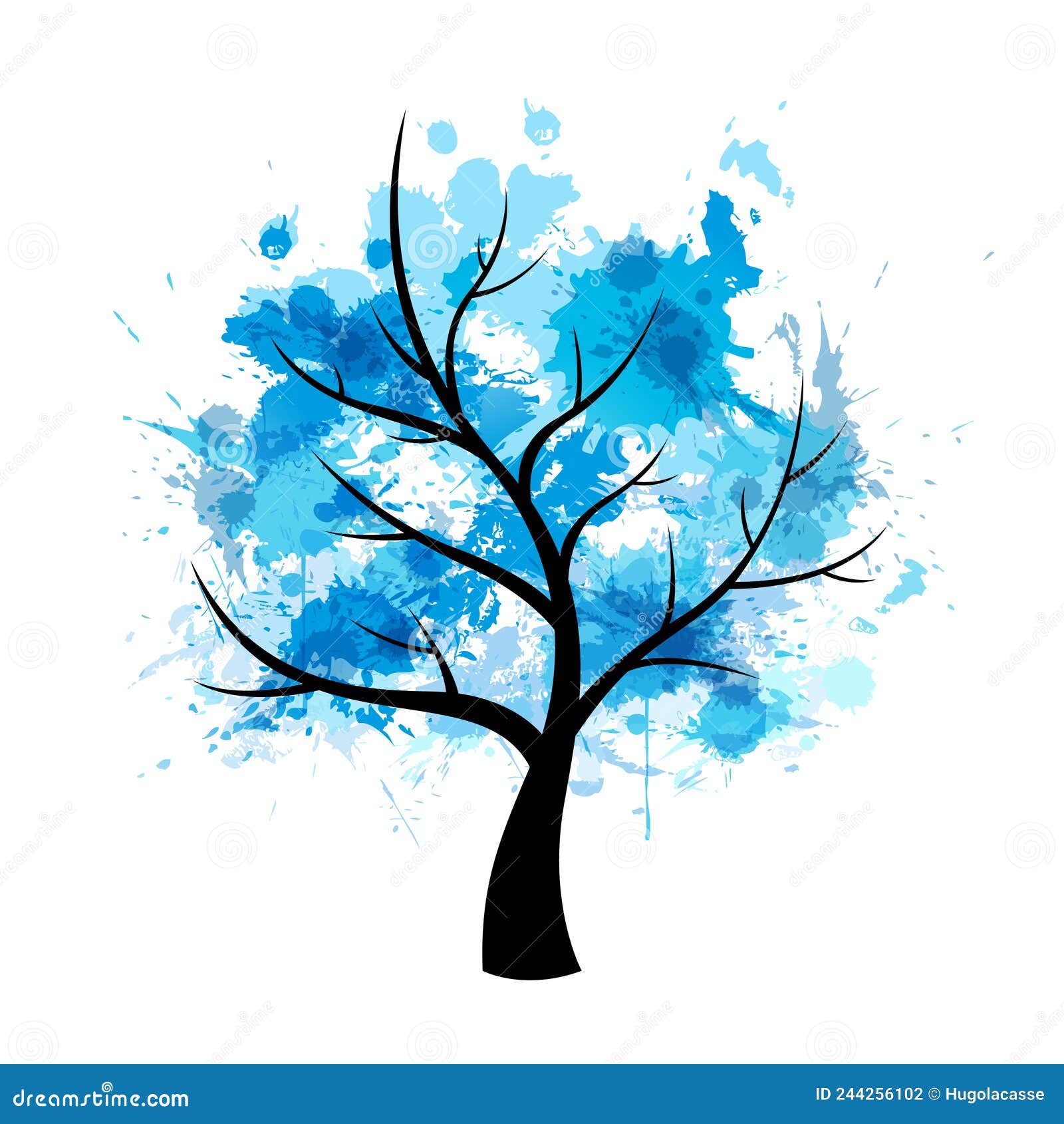 Colorful Paint Splat Tree Design Stock Vector - Illustration of inked ...