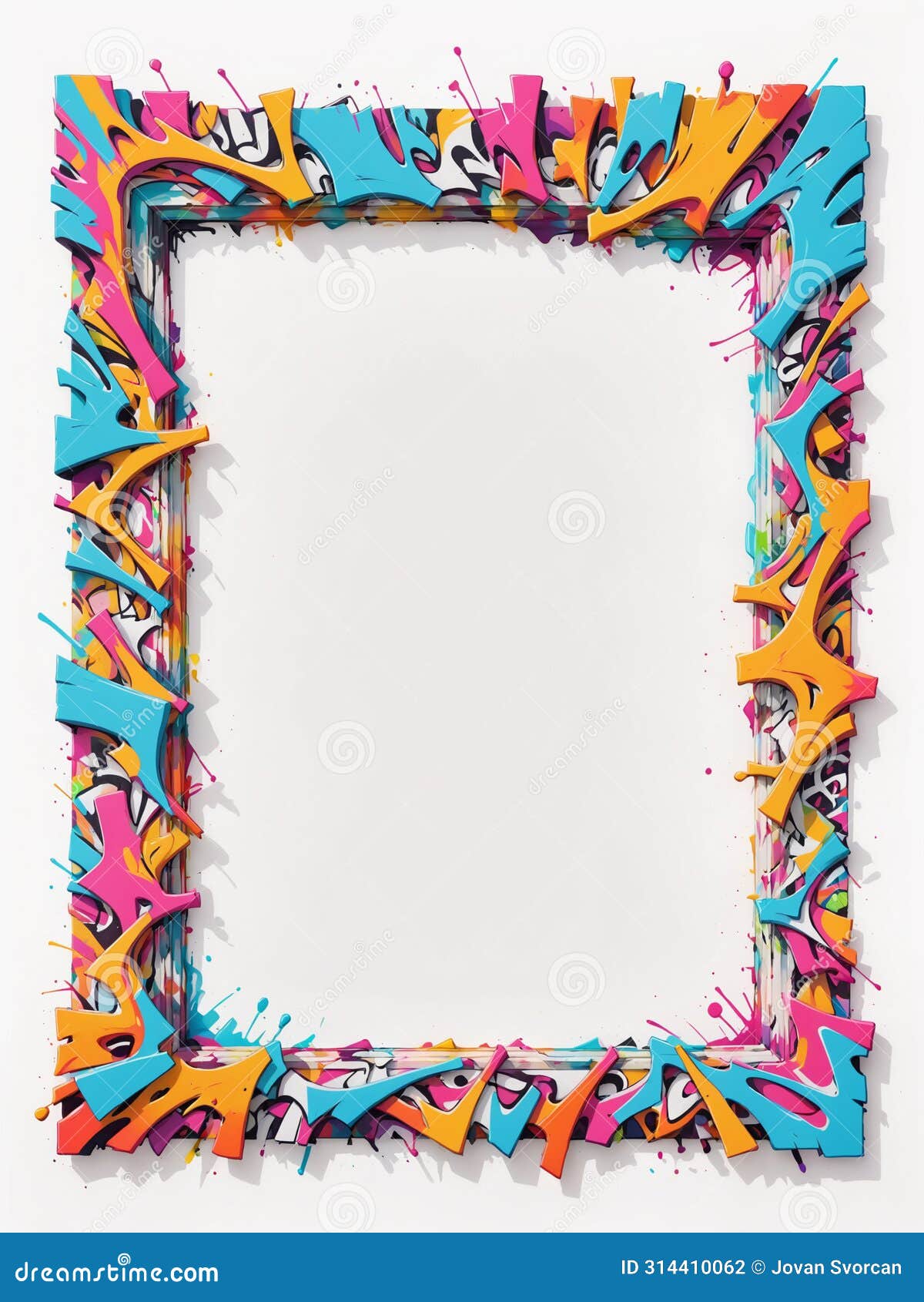Colorful Paint Splatter Frame Stock Illustration - Illustration of ...