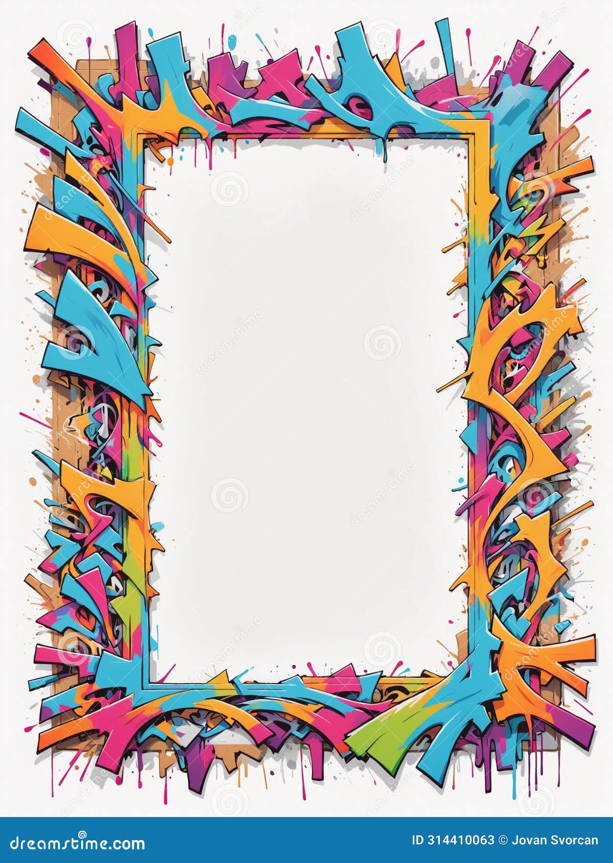 Colorful Paint Splatter Frame Stock Illustration - Illustration of ...