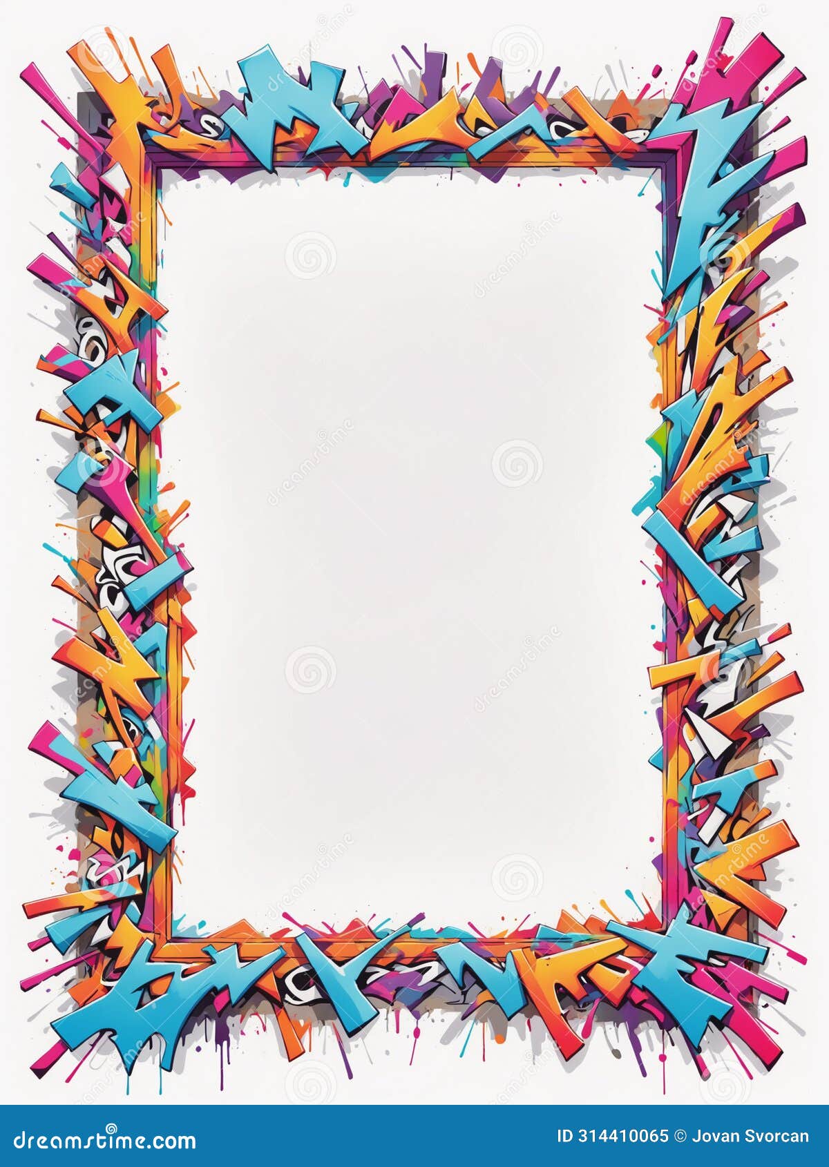 Colorful Paint Splatter Frame Stock Illustration - Illustration of ...