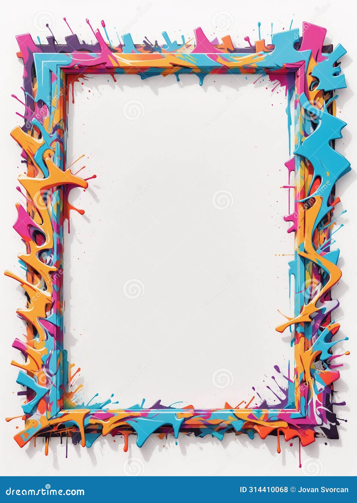 Colorful Paint Splatter Frame Stock Illustration - Illustration of ...