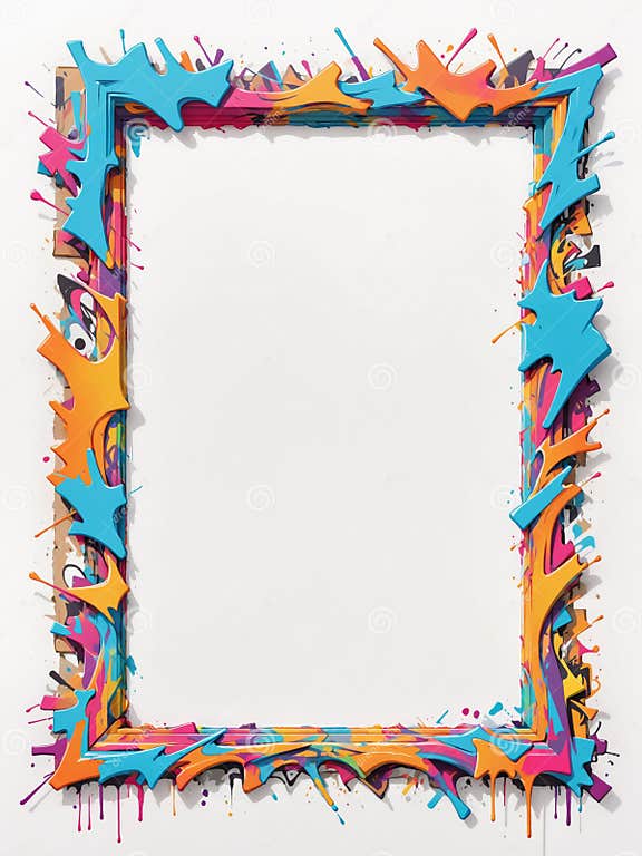 Colorful Paint Splatter Frame Stock Illustration - Illustration of book ...