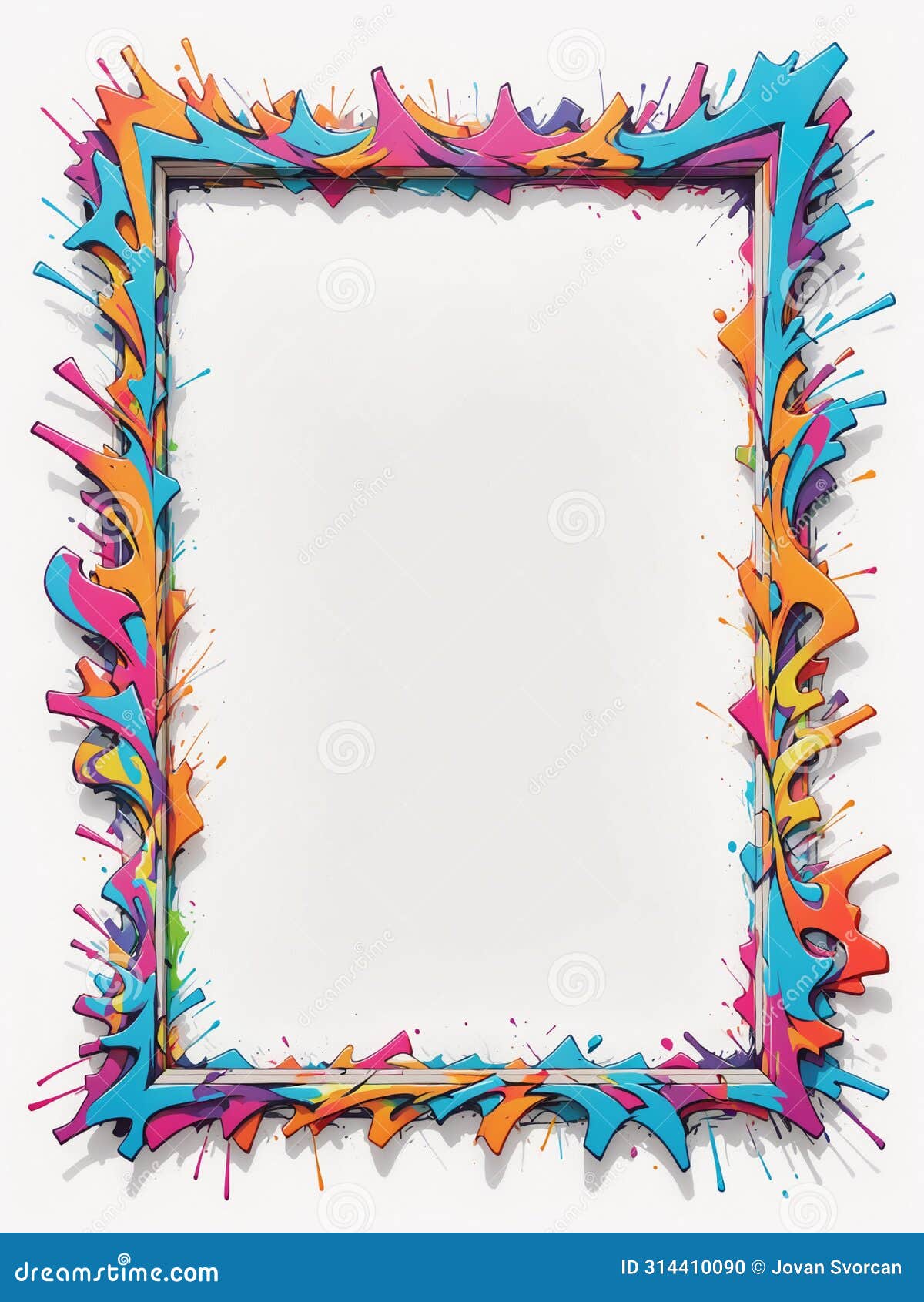 Colorful Paint Splatter Frame Stock Illustration - Illustration of ...