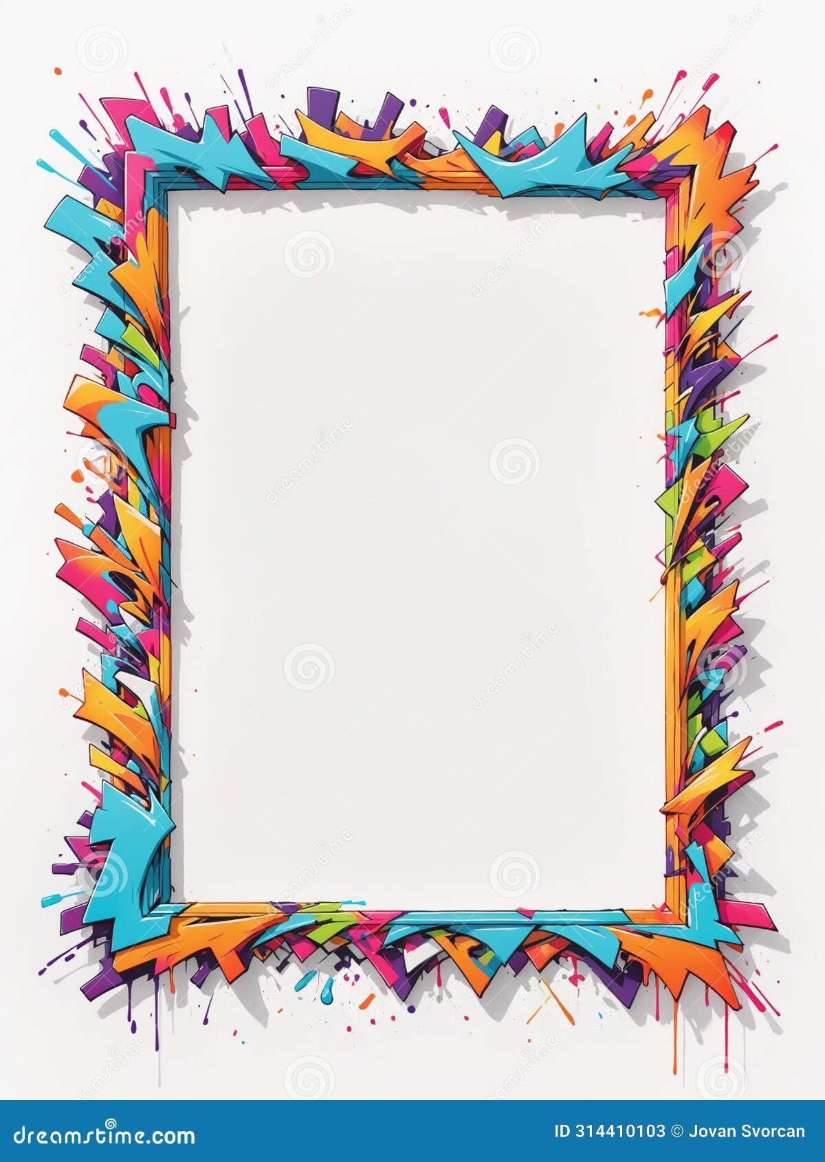 Colorful Paint Splatter Frame Stock Illustration - Illustration of glow ...