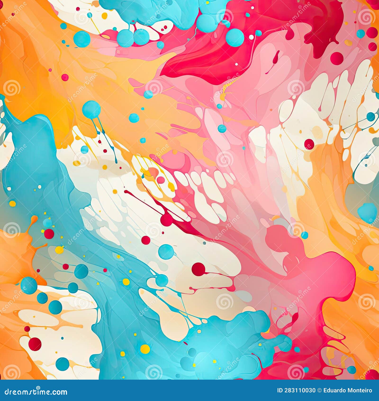 Colorful Paint Splatters Creating a Vibrant Pattern (tiled) Stock ...