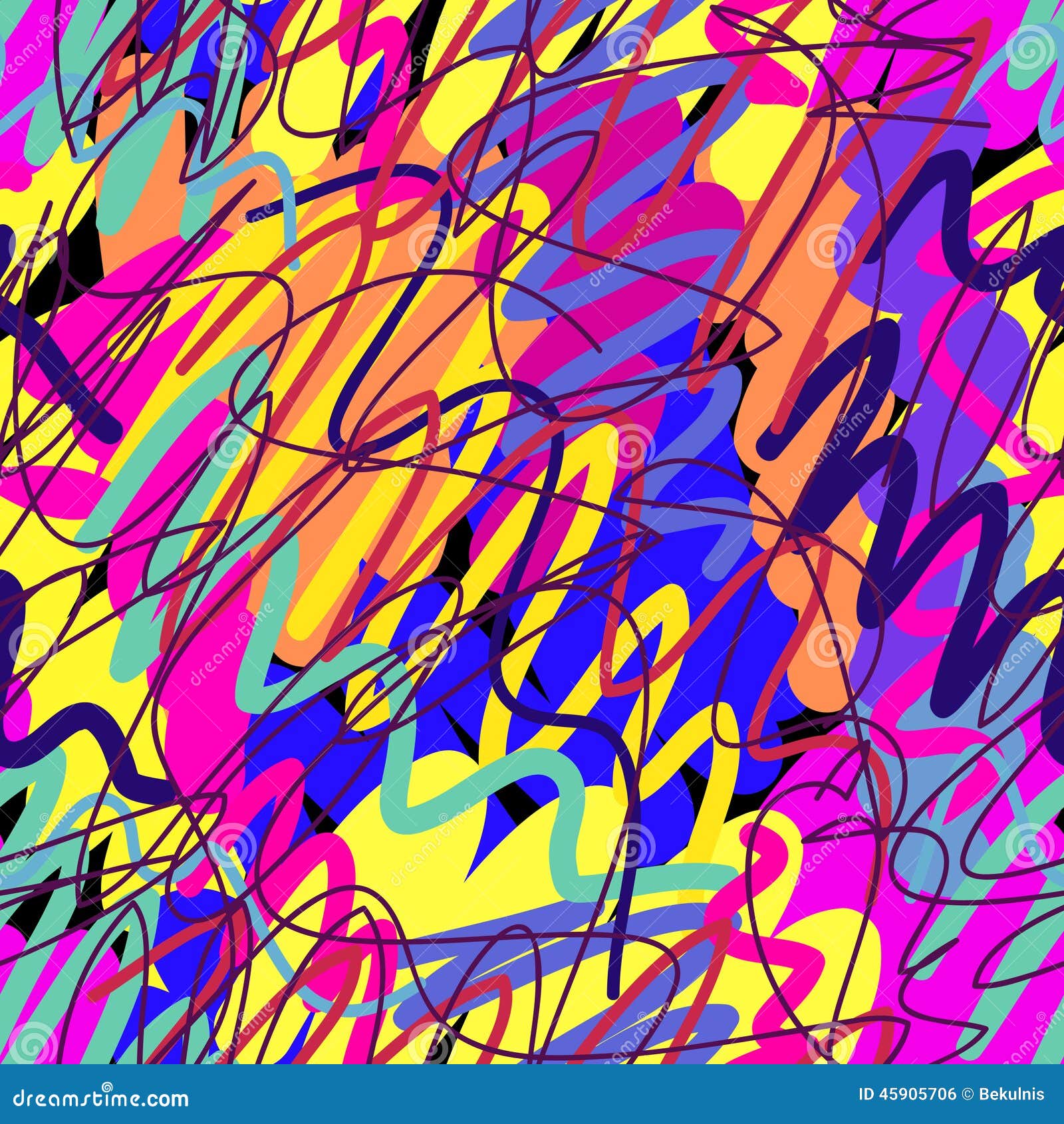 Colorful Paint Splatters Seamless Pattern. Stock Vector - Illustration ...