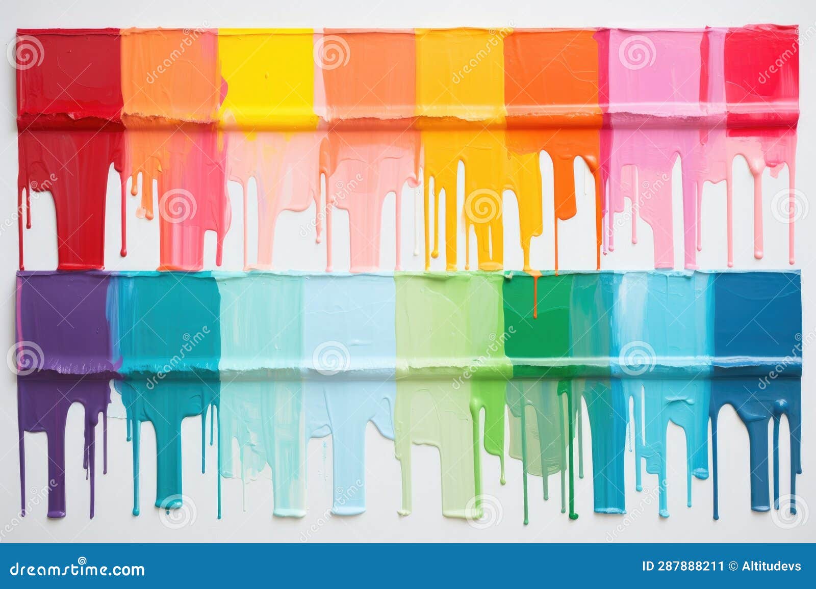 Colorful Paint Swatches on White Wall Stock Illustration - Illustration ...