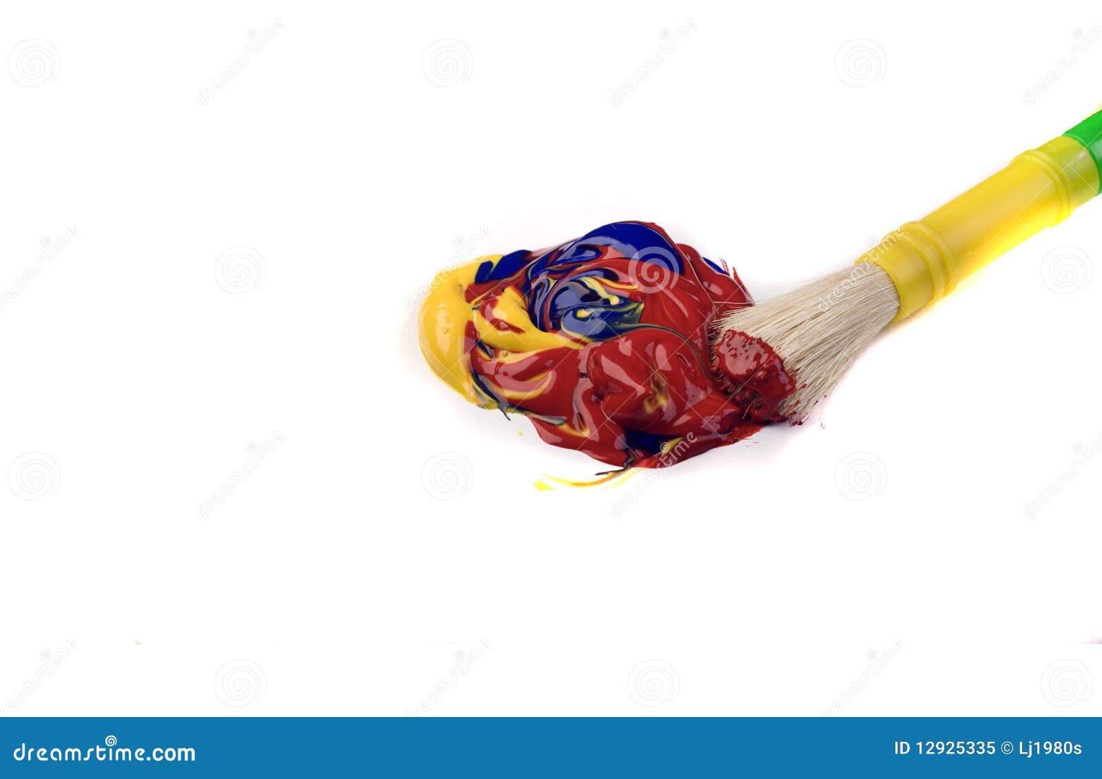 Colorful Paint Swirl and Brush Stock Image - Image of bright, abstract ...
