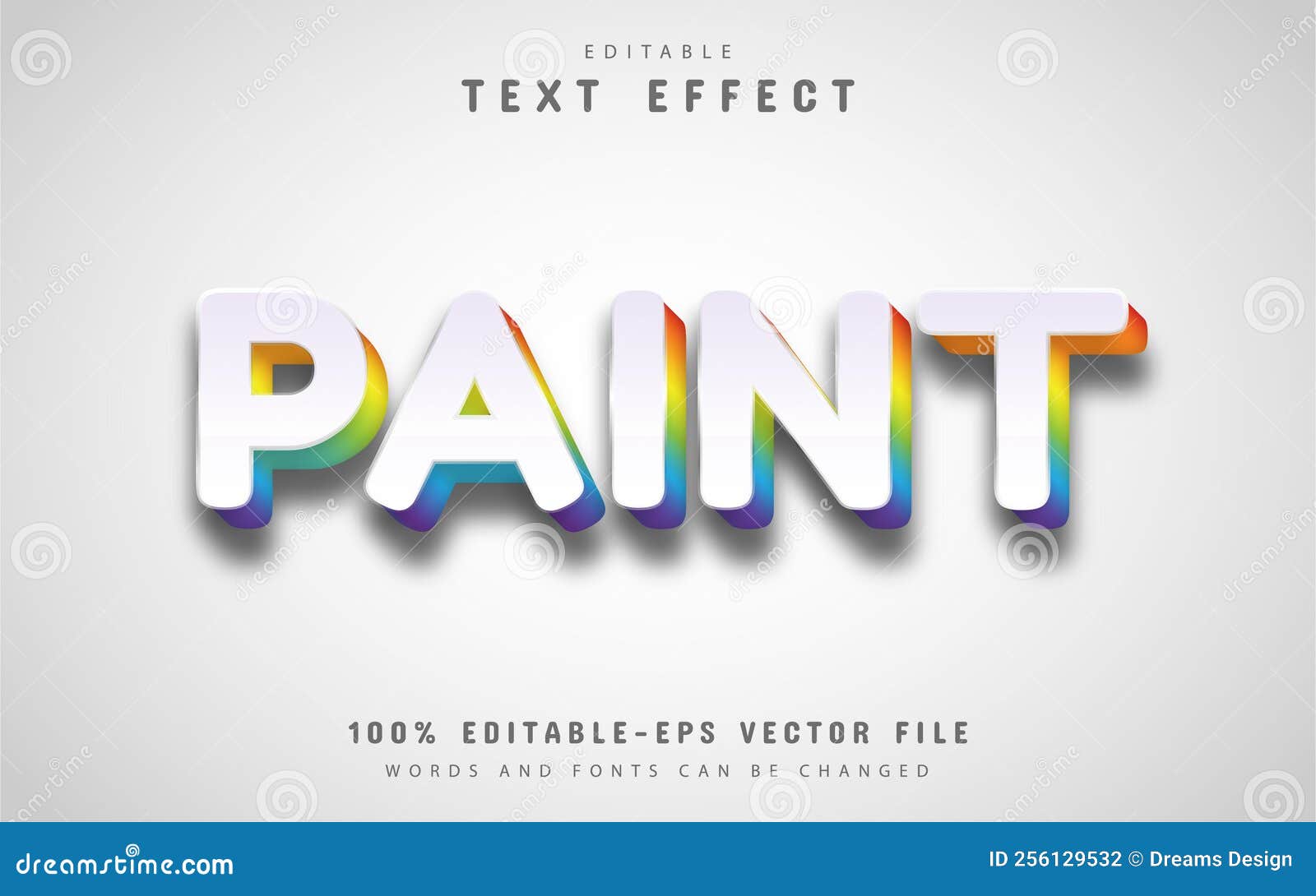 Colorful Paint Text Effect Editable Stock Vector - Illustration of ...
